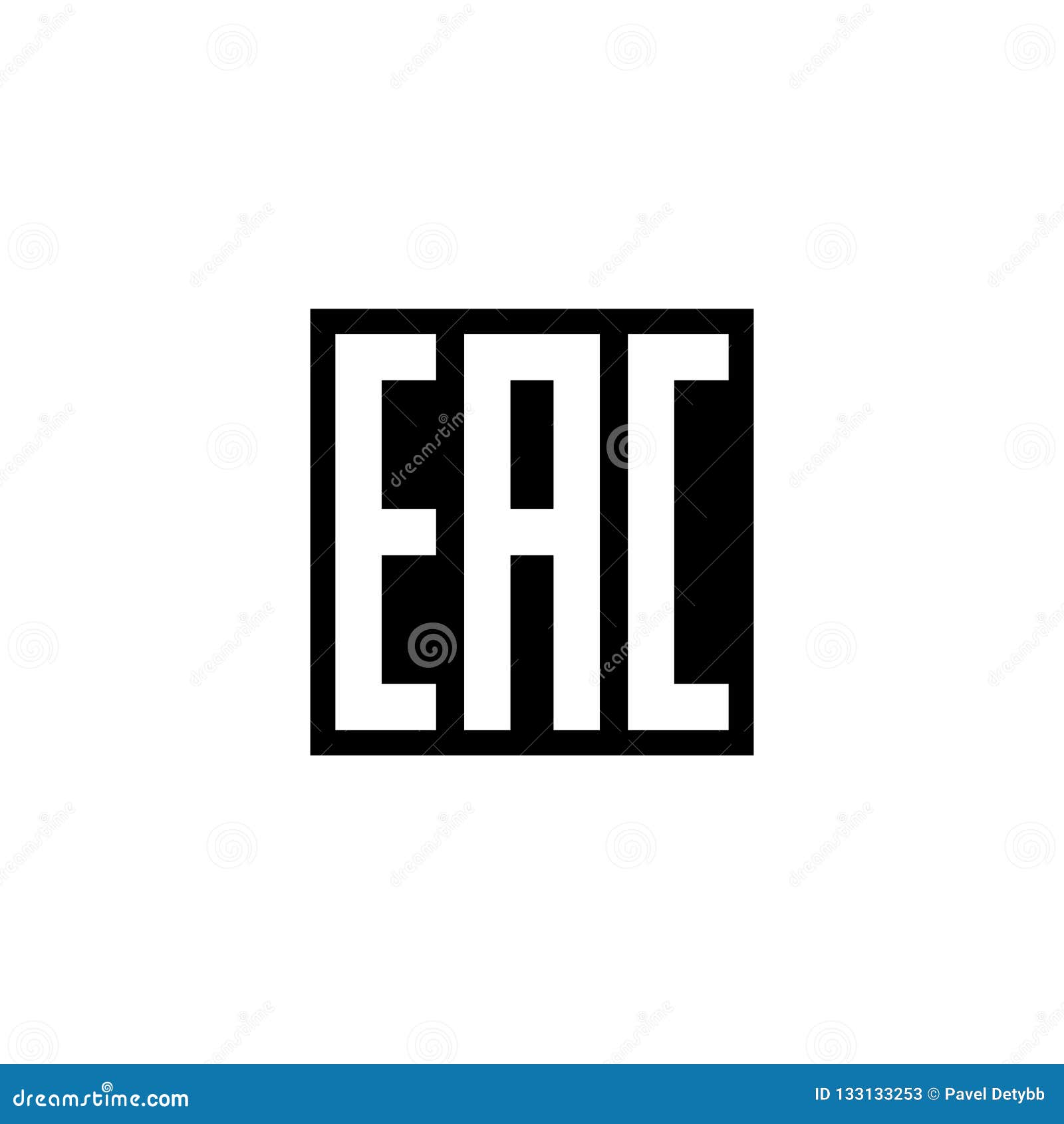 EAC EurAsian Conformity Mark Vector Isolated Mark Symbol On Black ...