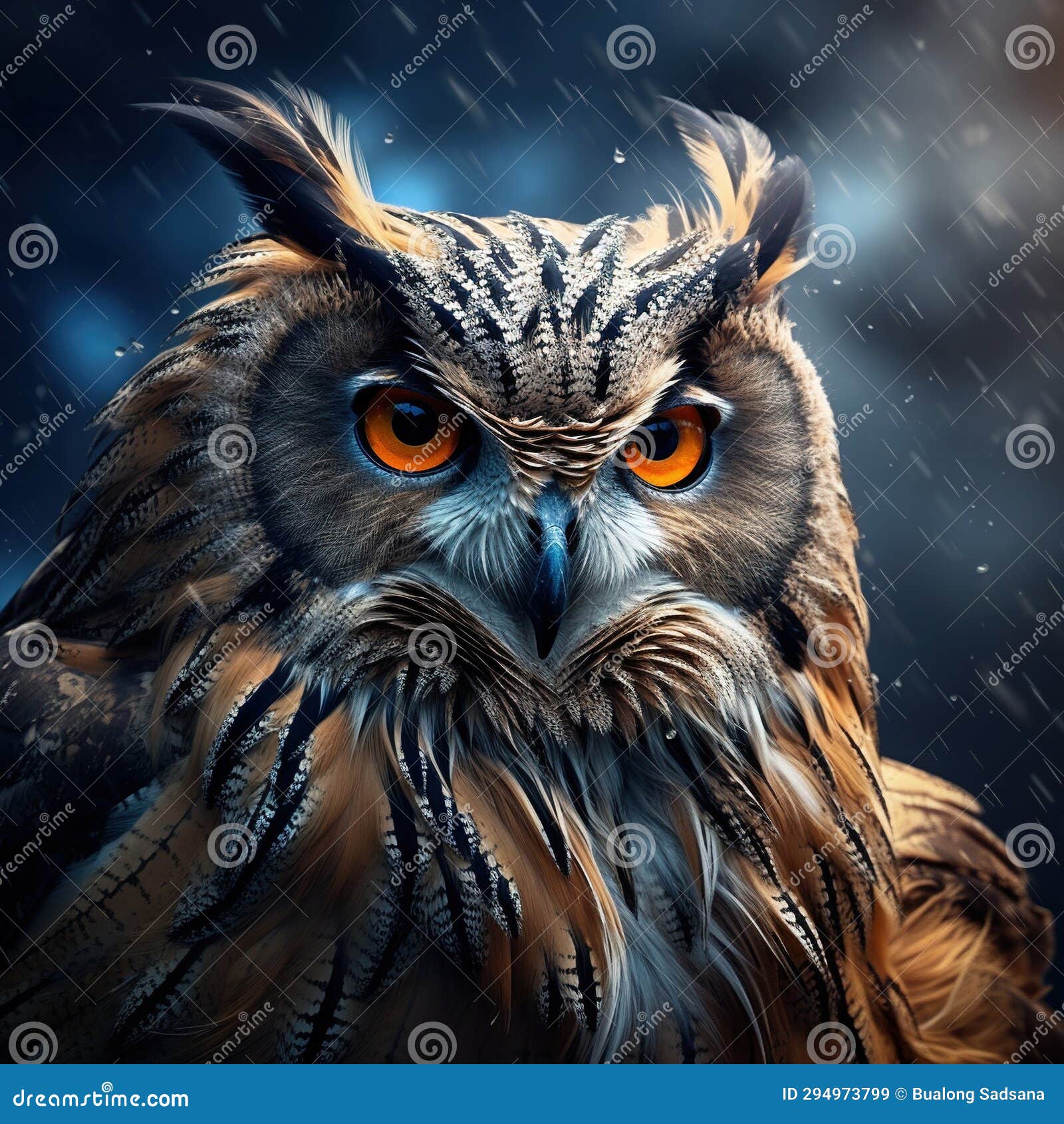 Eurasian Eagle Owl, Bubo Bubo Made With Generative AI Illustration ...