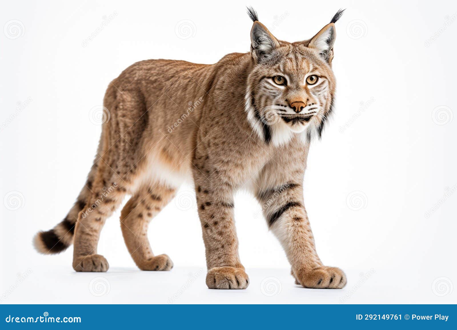 Eurasian Lynx, Isolated on White Background, Side View Stock Image ...