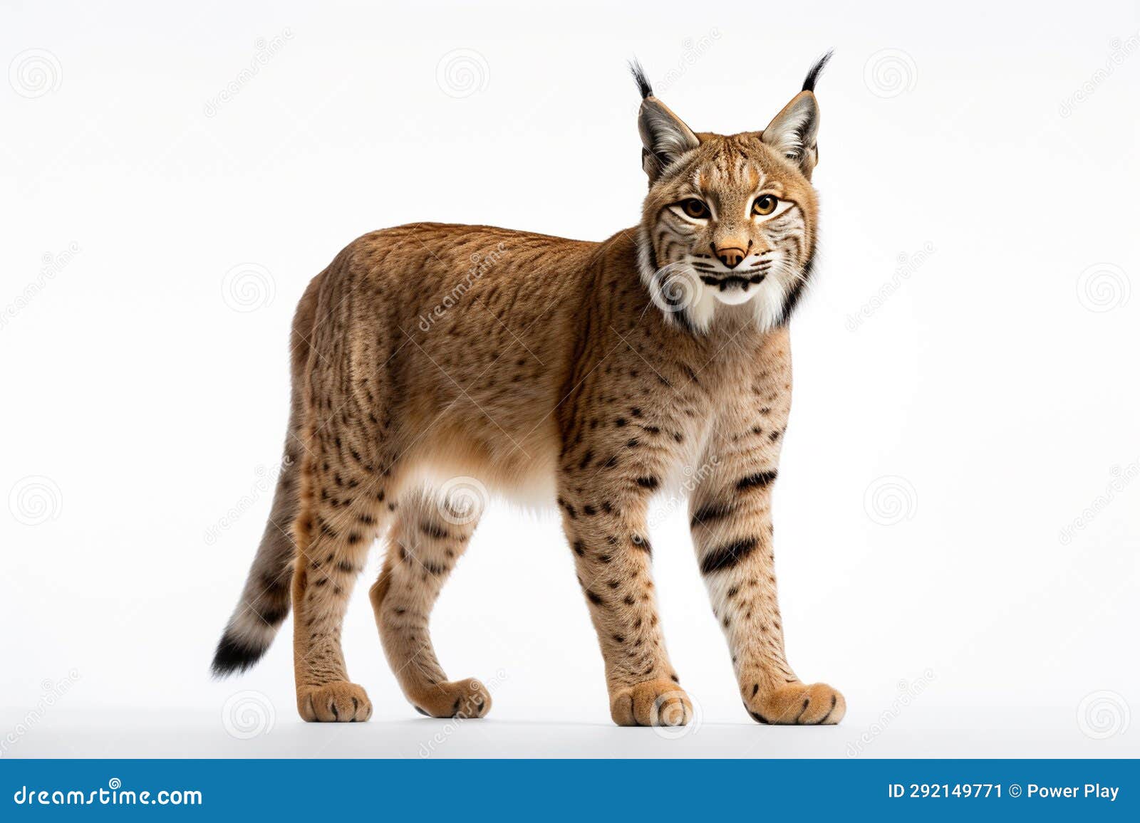 Eurasian Lynx, Isolated on White Background, Side View Stock Image ...