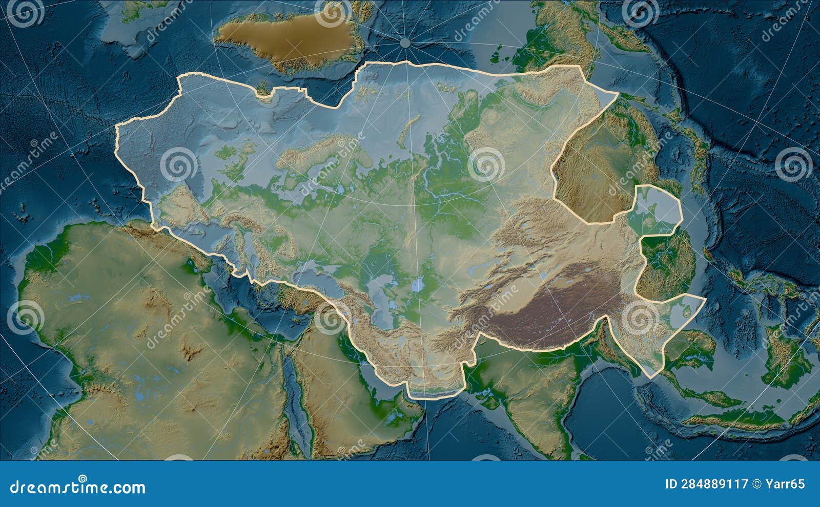 Eurasian Tectonic Plate. Physical Map Stock Illustration - Illustration ...
