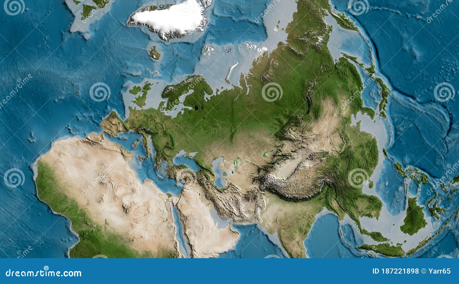 Eurasian Tectonic Plate - Raster. Satellite Stock Illustration ...