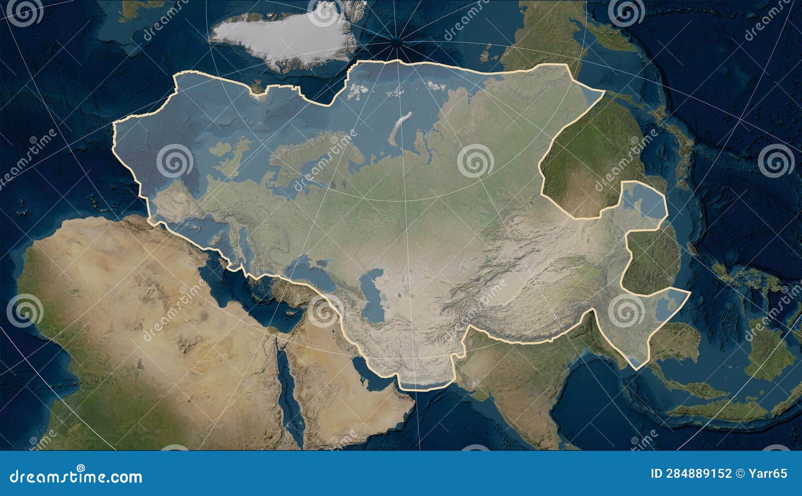 Eurasian Tectonic Plate. Satellite Map Stock Illustration ...