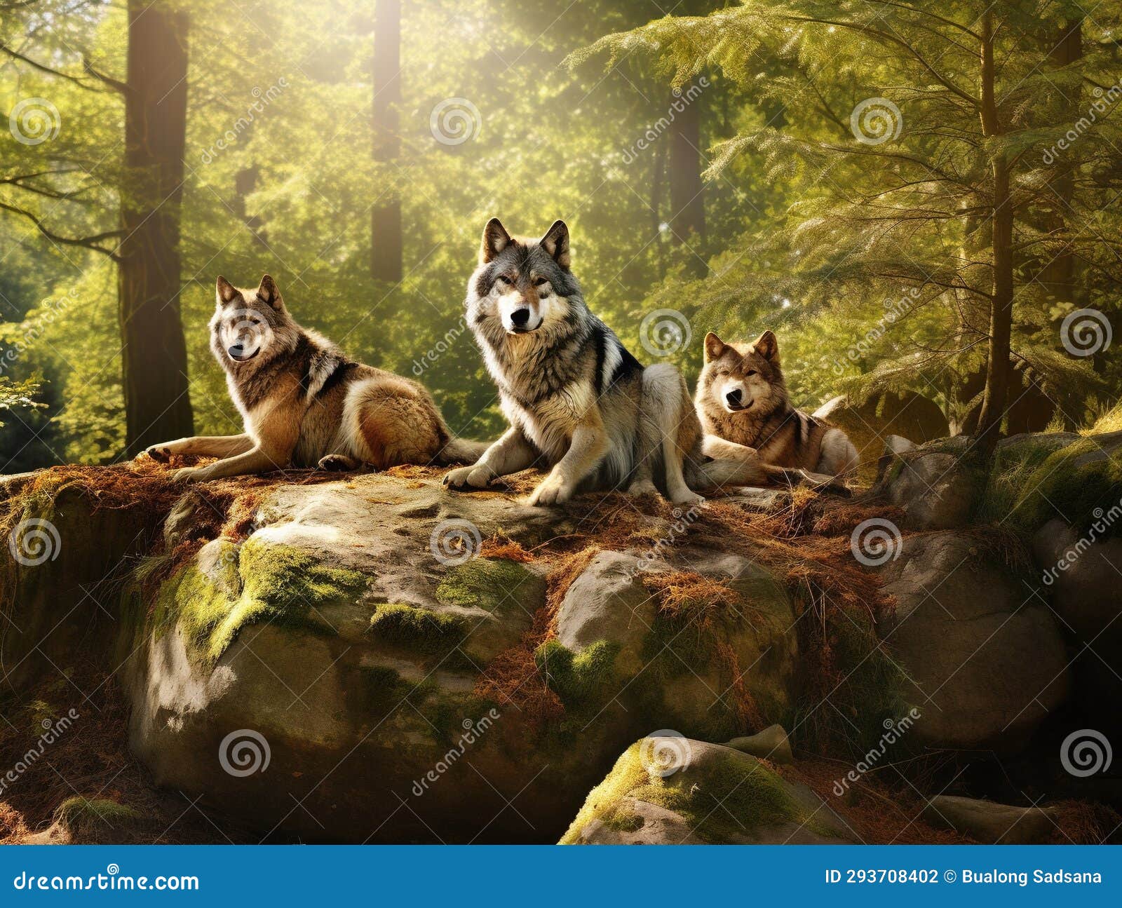 Ai Generated Illustration Wildlife Concept of Eurasian Wolves Stock ...