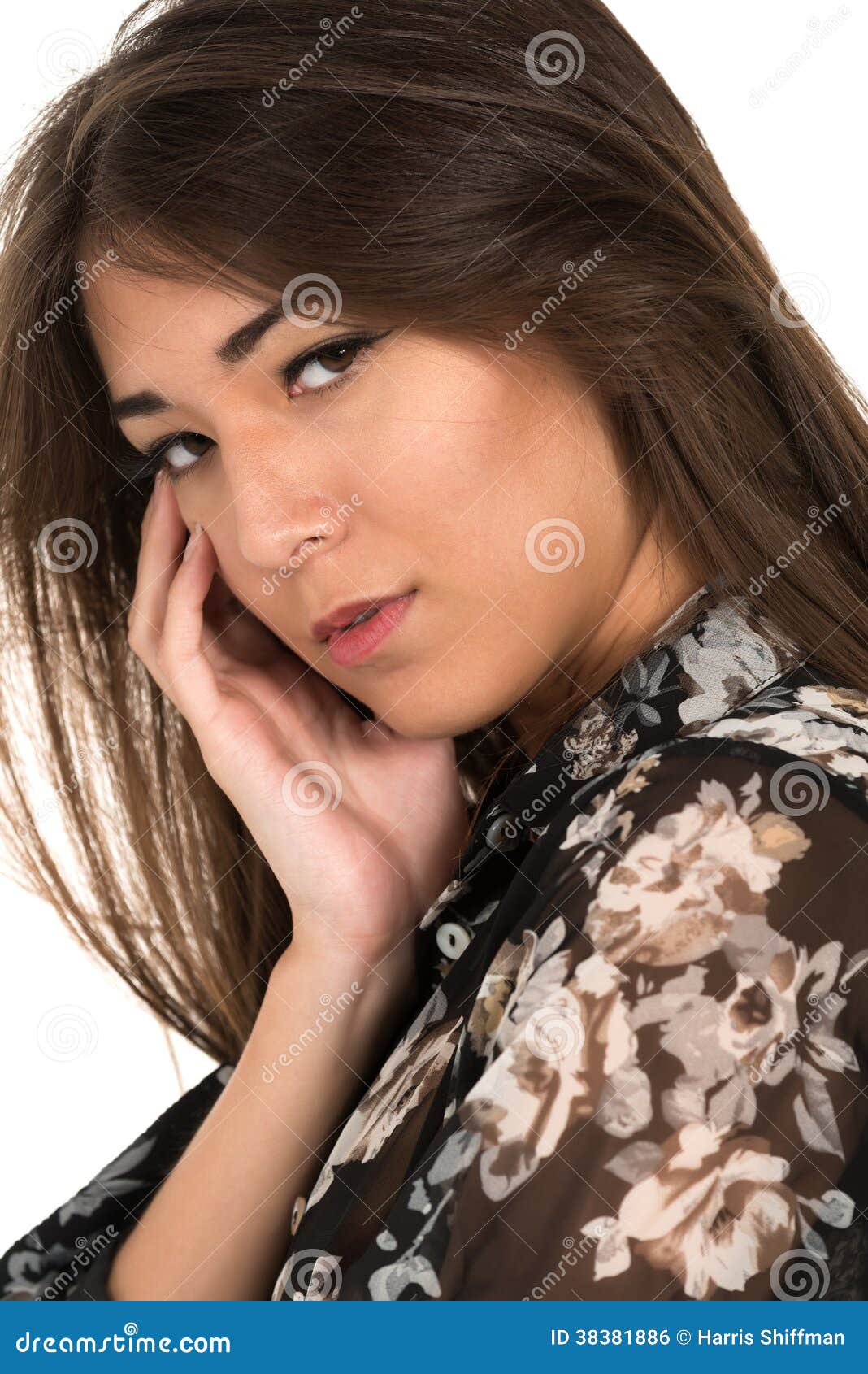 Eurasian woman stock photo. Image of sheer, blouse, hair - 38381886