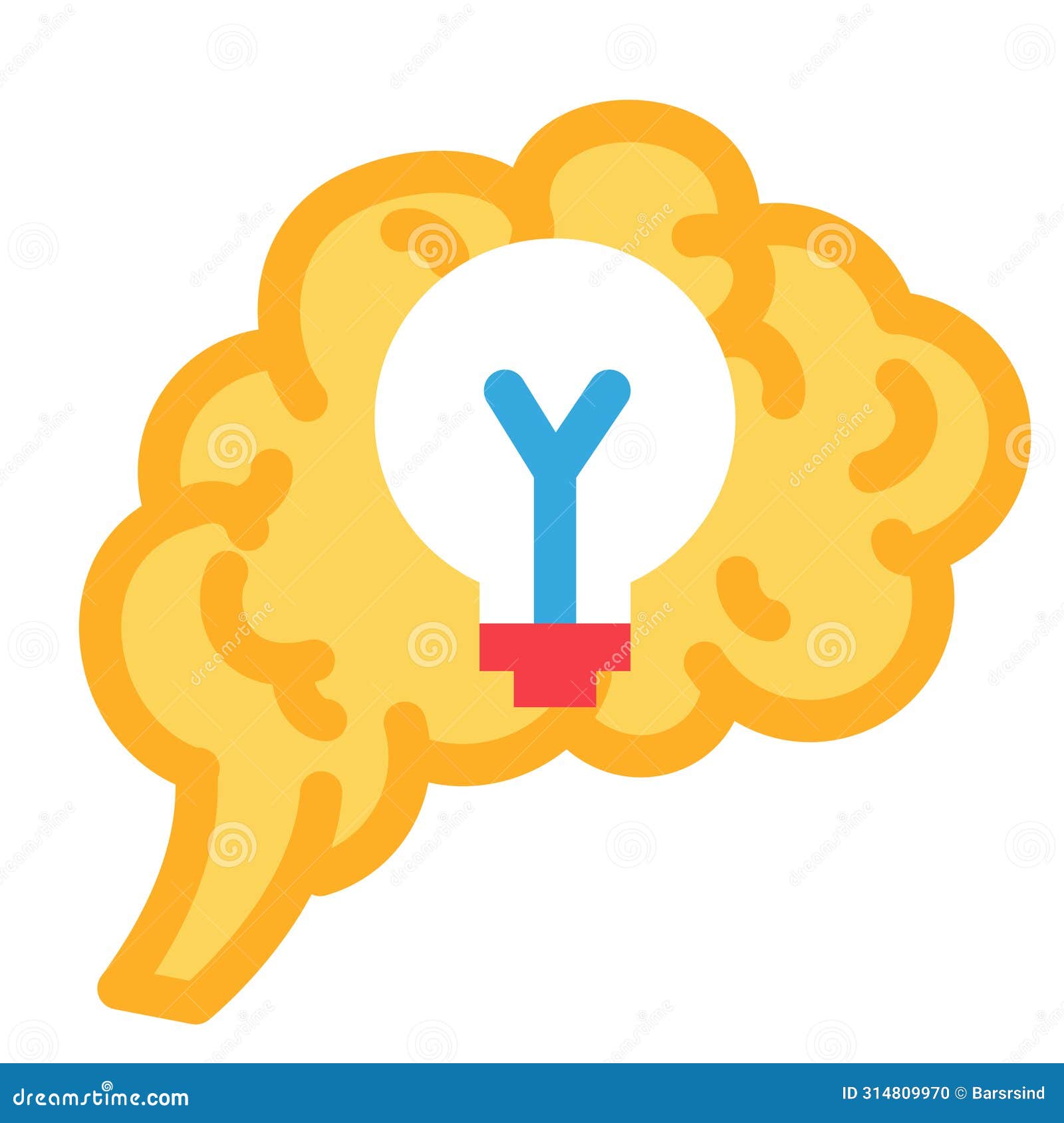 Eureka Brain Icon Genius Solution Stock Vector - Illustration of ...