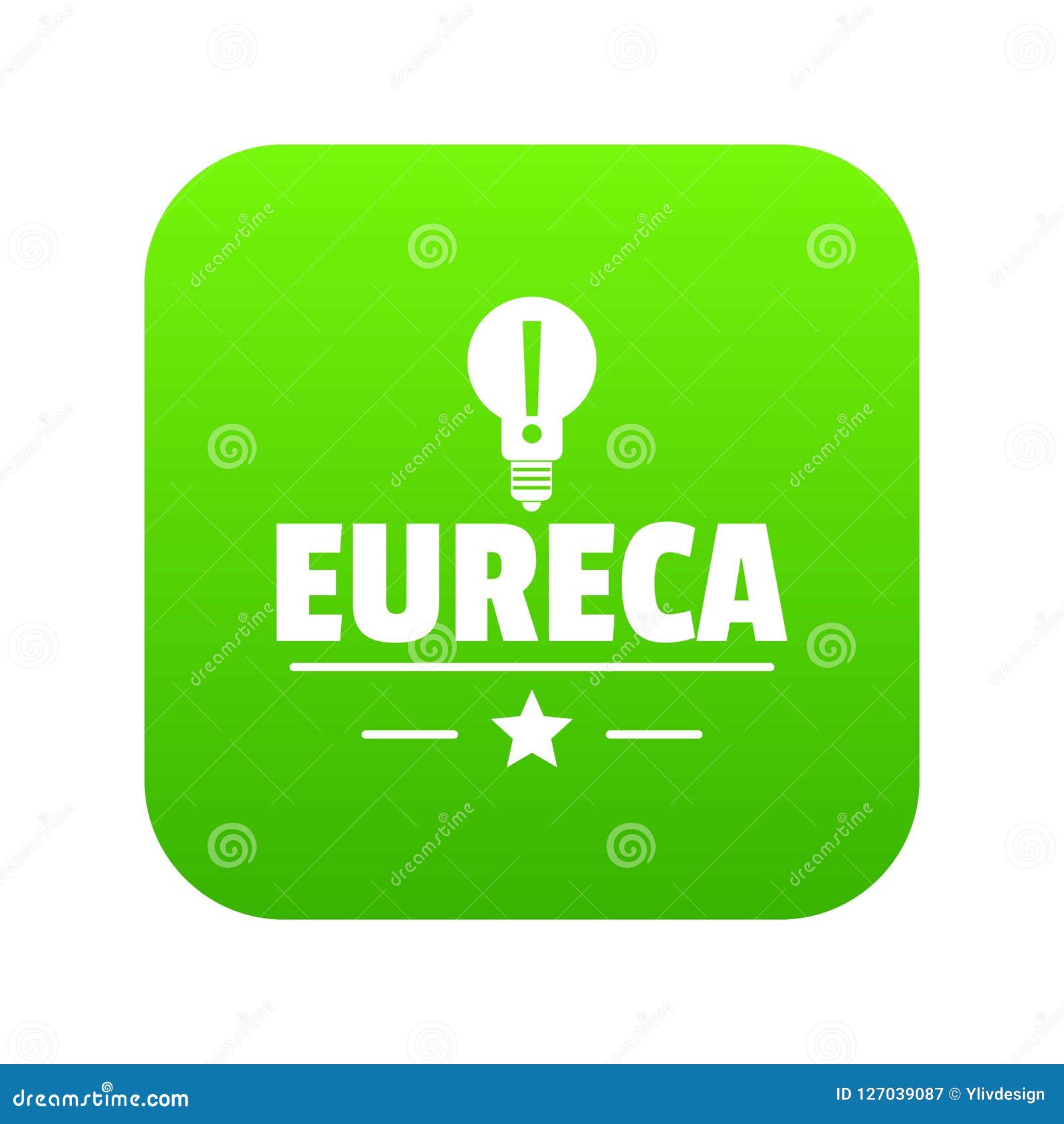Eureka Bulb Icon Green Vector Stock Vector - Illustration of brain ...