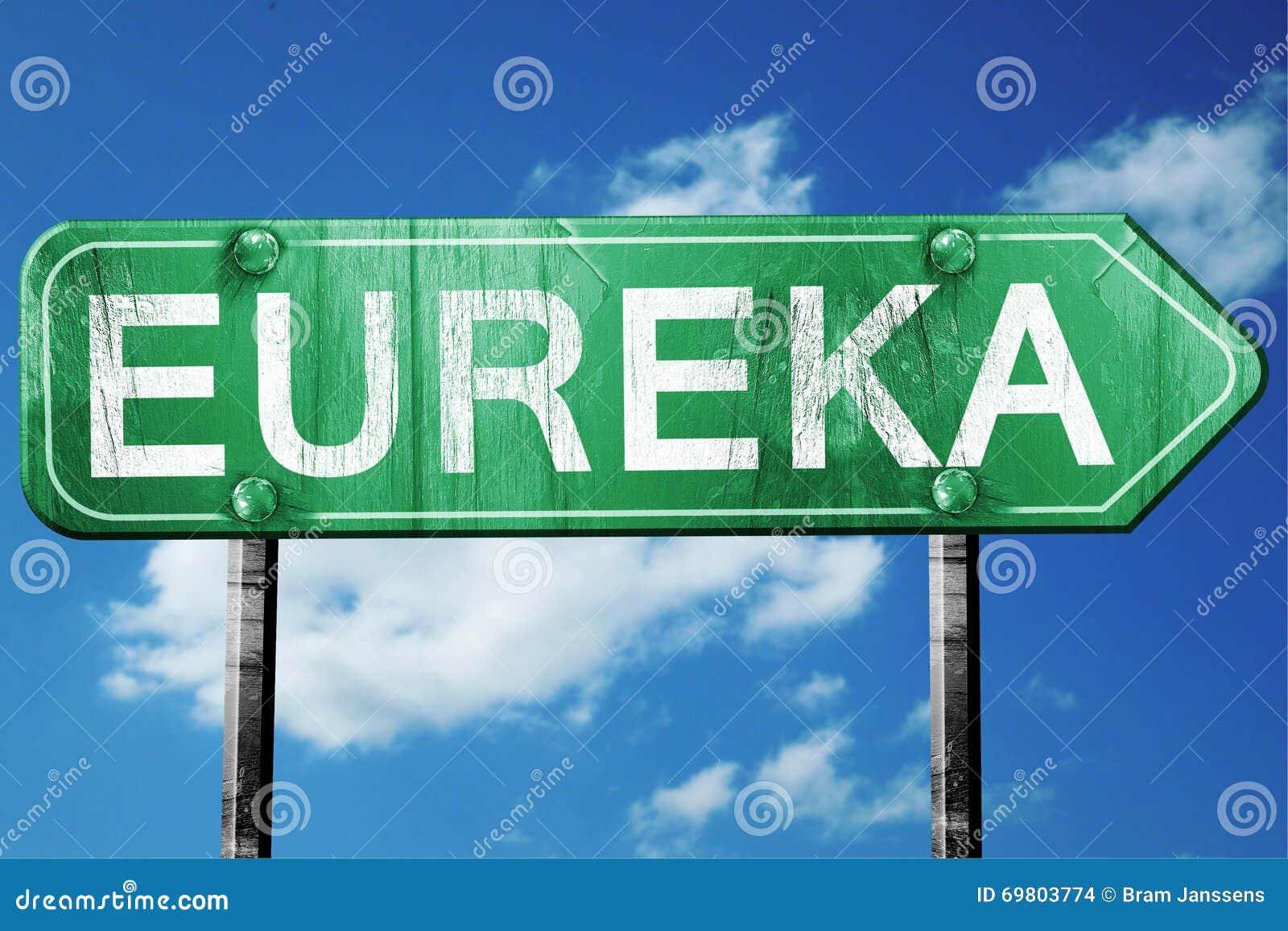 Eureka Road Sign , Worn and Damaged Look Stock Illustration ...