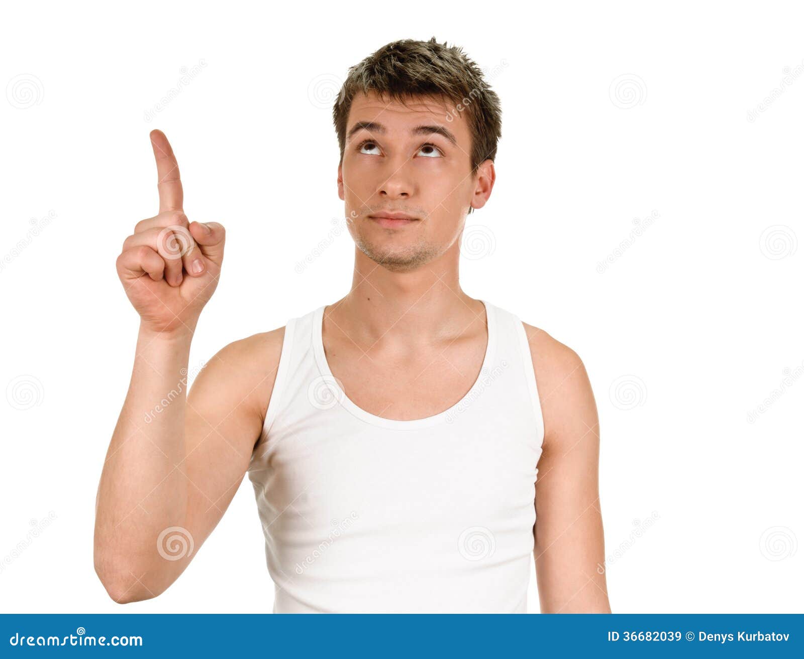 Eureka. Man with an Idea Raising Her Finger Stock Image - Image of ...