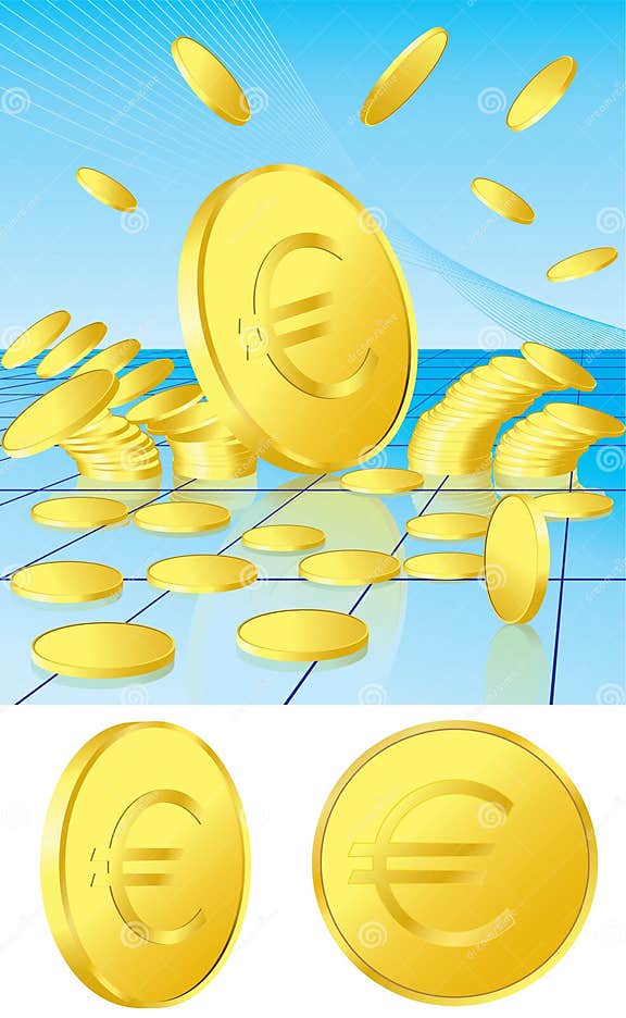 Euro stock vector. Illustration of heap, objects, reflection - 15018614