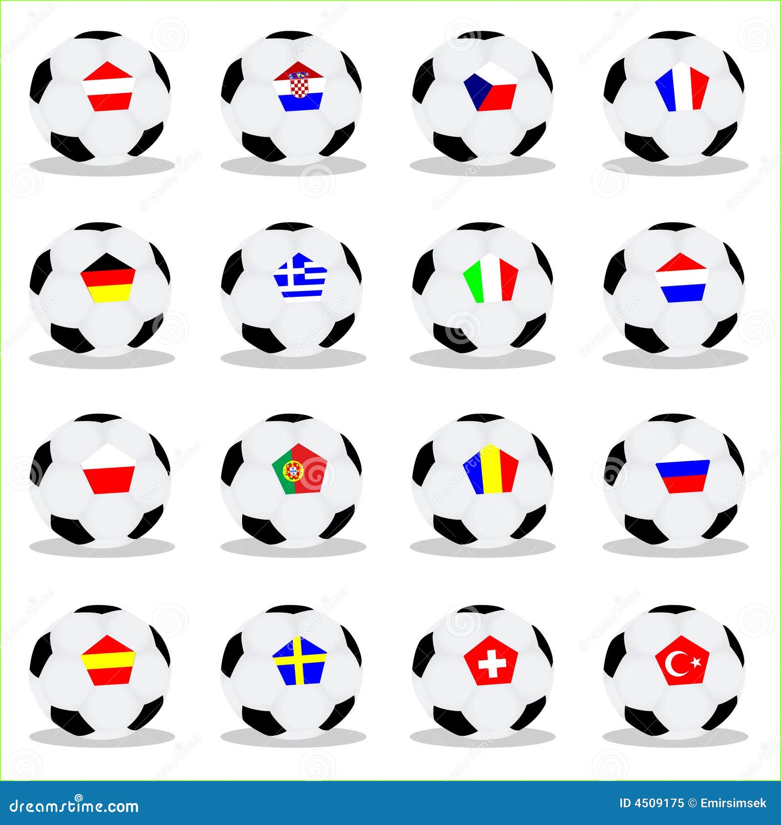 Euro 2008 balls stock vector. Illustration of european - 4509175