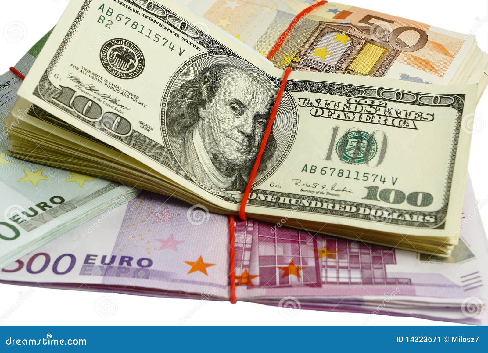 Euro and american money stock image. Image of investment - 14323671