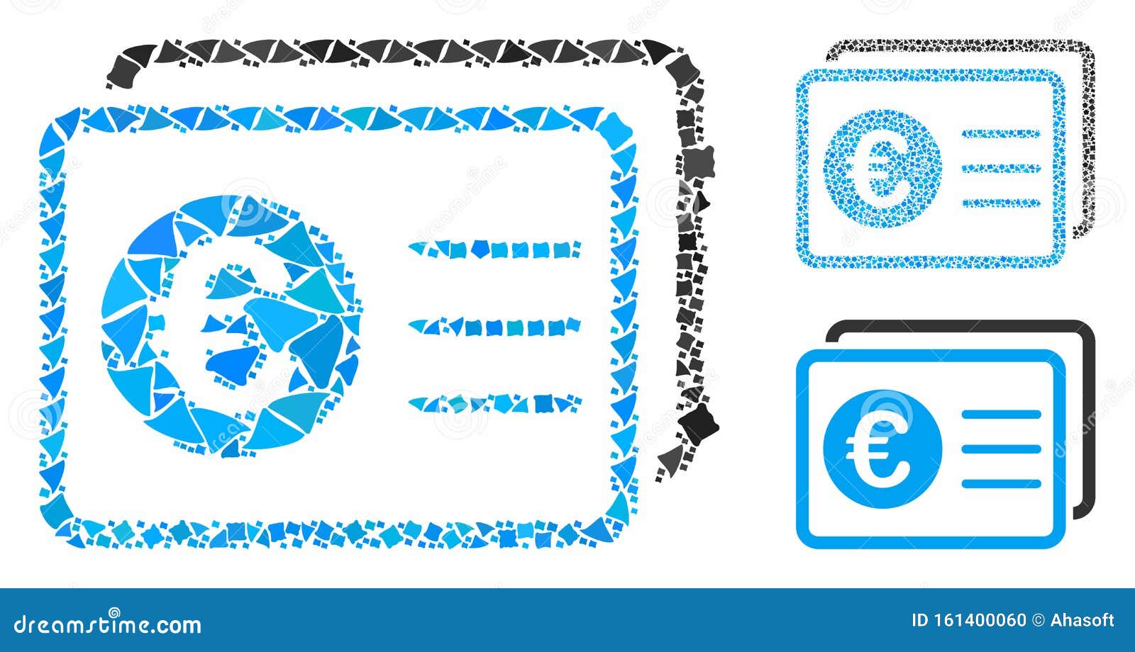 Euro Bank Accounts Composition Icon of Unequal Items Stock Vector ...