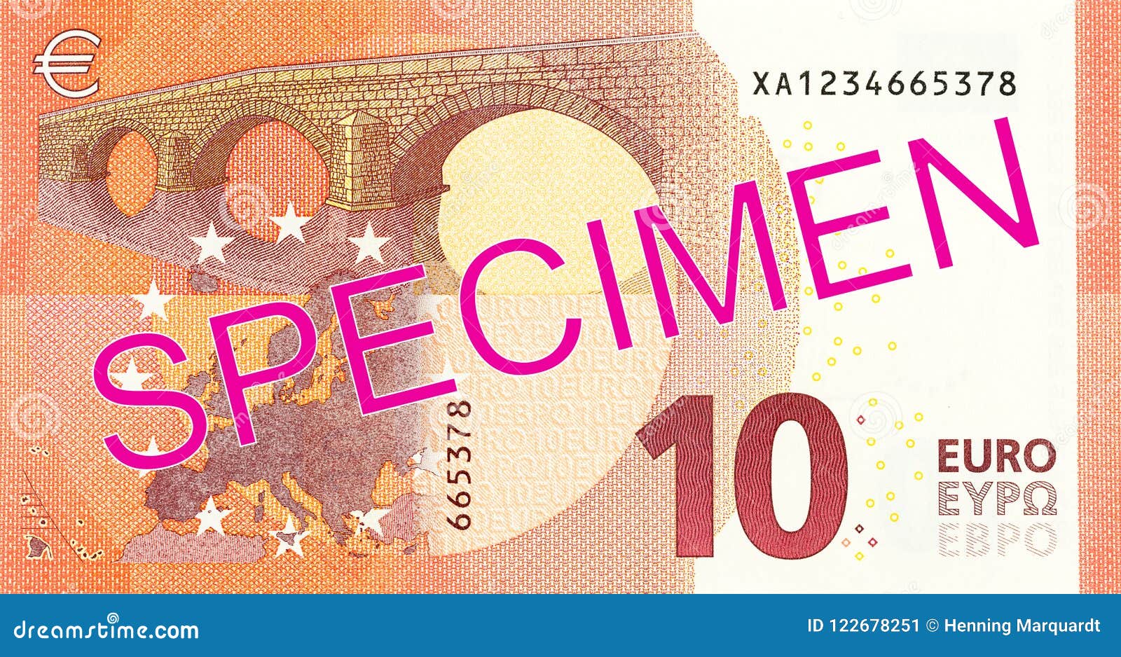 10 Euro Bank Note Full Frame Reverse Stock Image - Image of banking ...