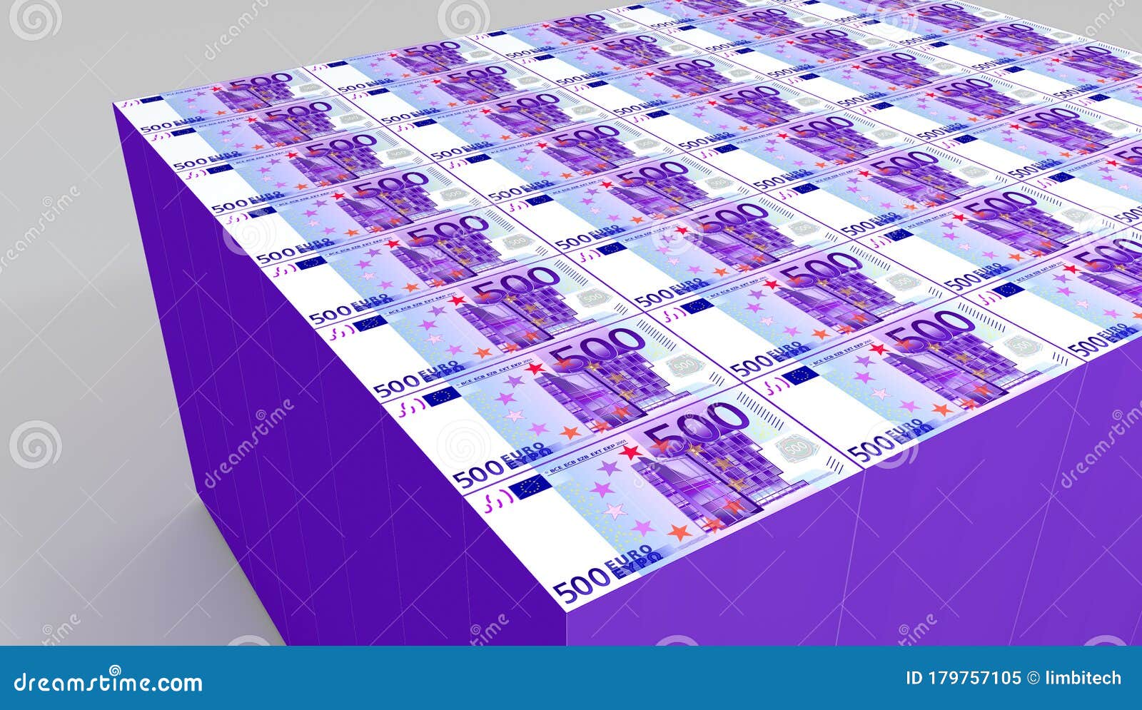 500 Euro Bank Note Money Stack 3d Illustration Stock Illustration ...