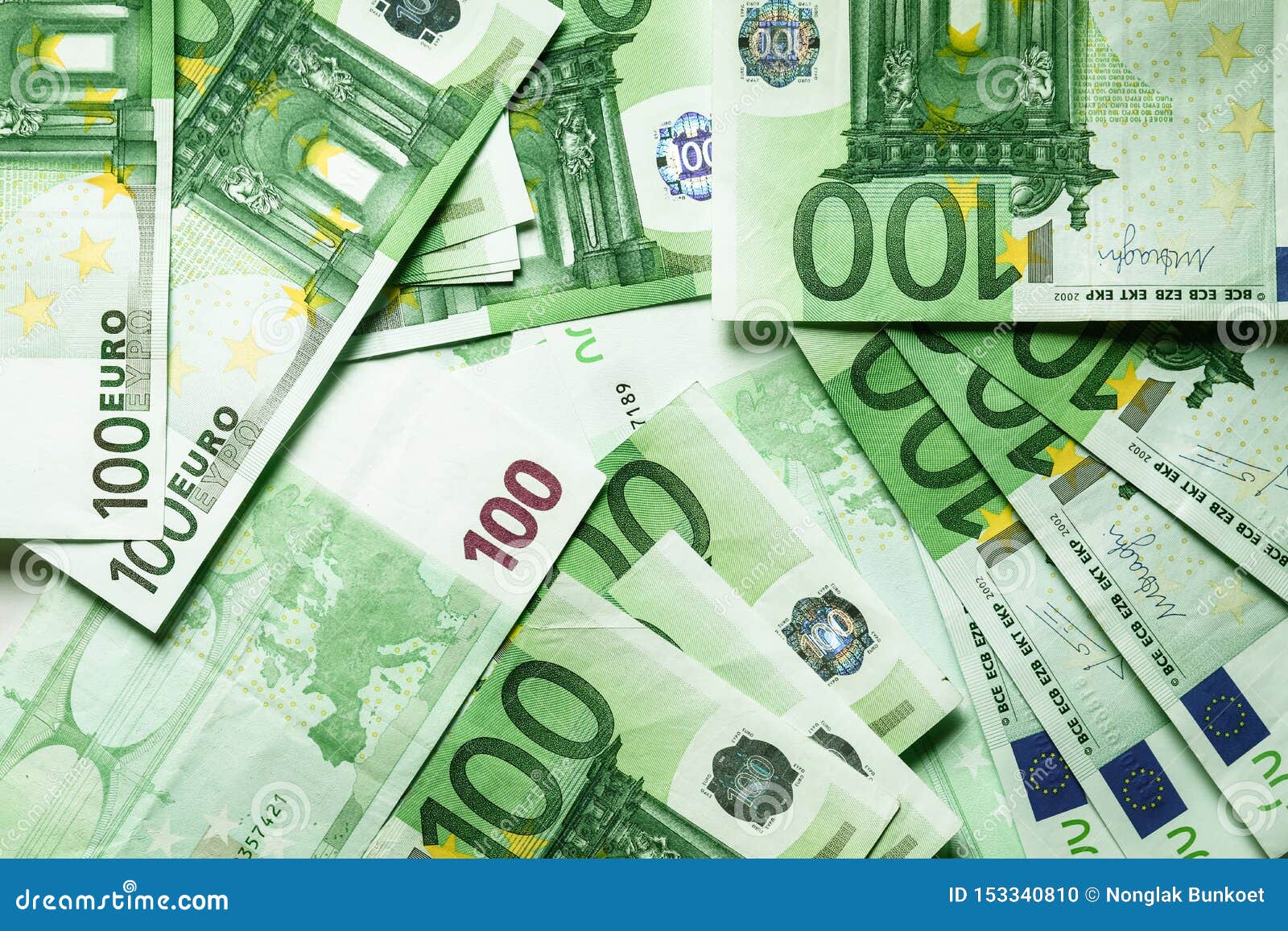 100 Euro Bank Note on Table Stock Photo - Image of banker, cash: 153340810