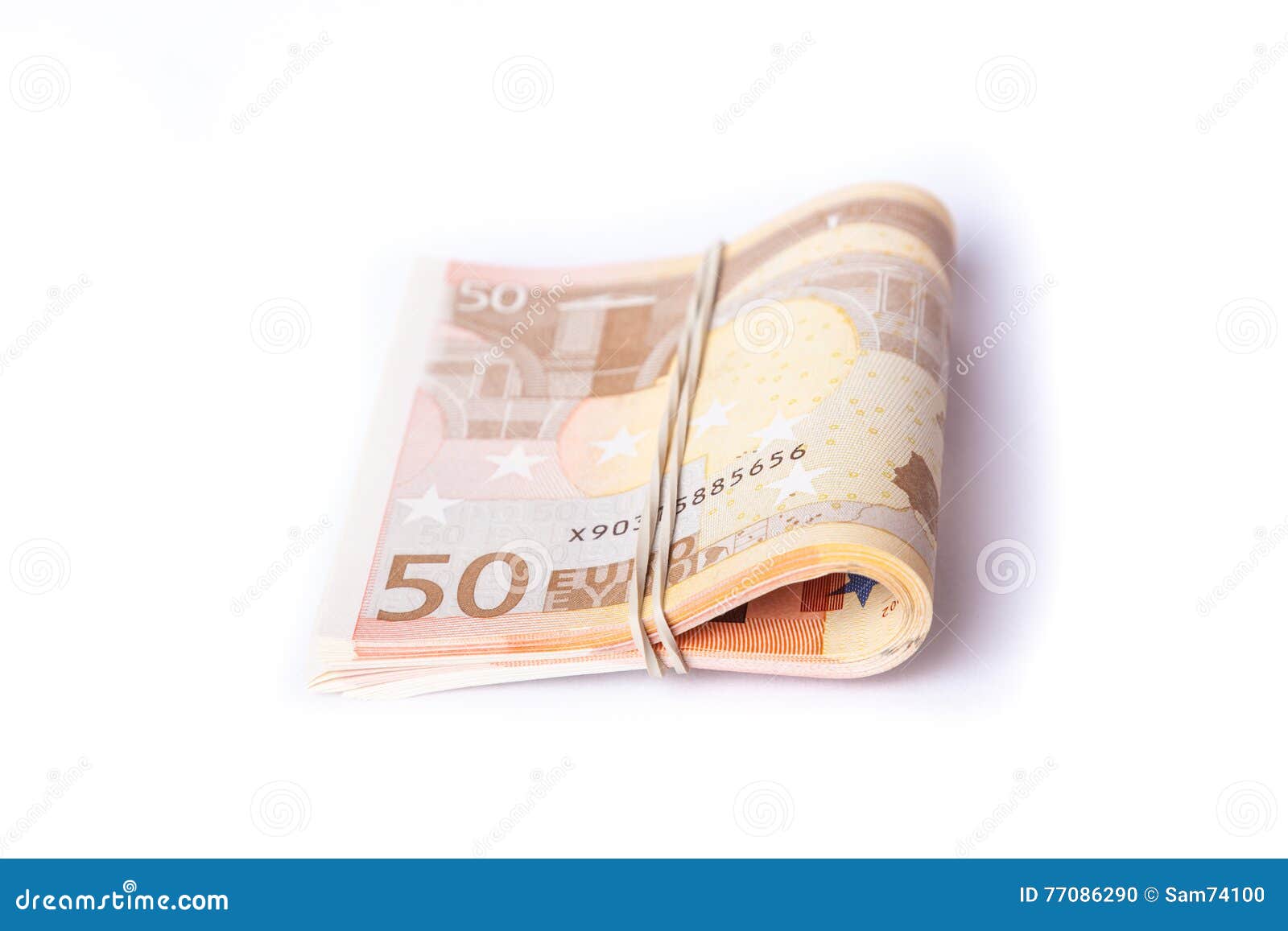 50 Euro Bank Notes Stack Wrapped and Rolled Stock Photo - Image of ...