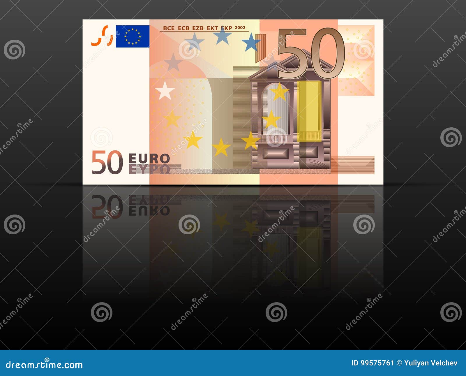 Euro Bankbiljet vijftig vector illustratie. Illustration of illustratie ...