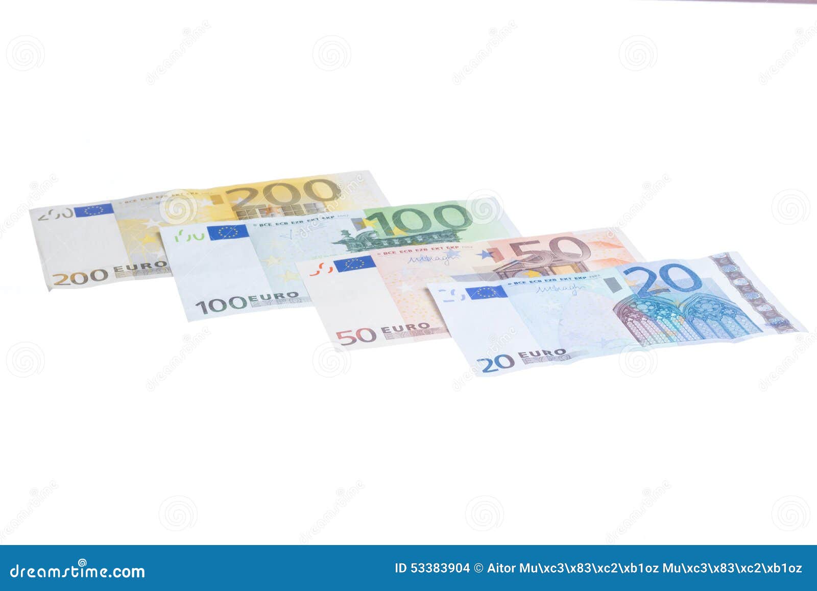 Euro banknote collection stock photo. Image of fifty - 53383904