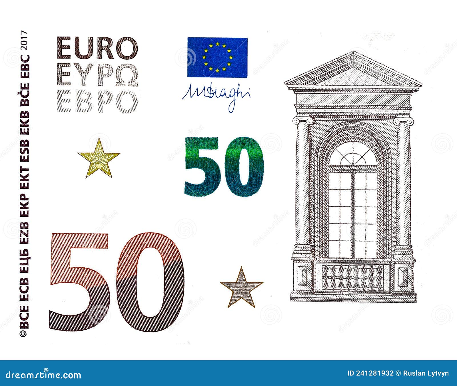 50 Euro Banknote. Elements for Design Purpose Stock Photo - Image of ...
