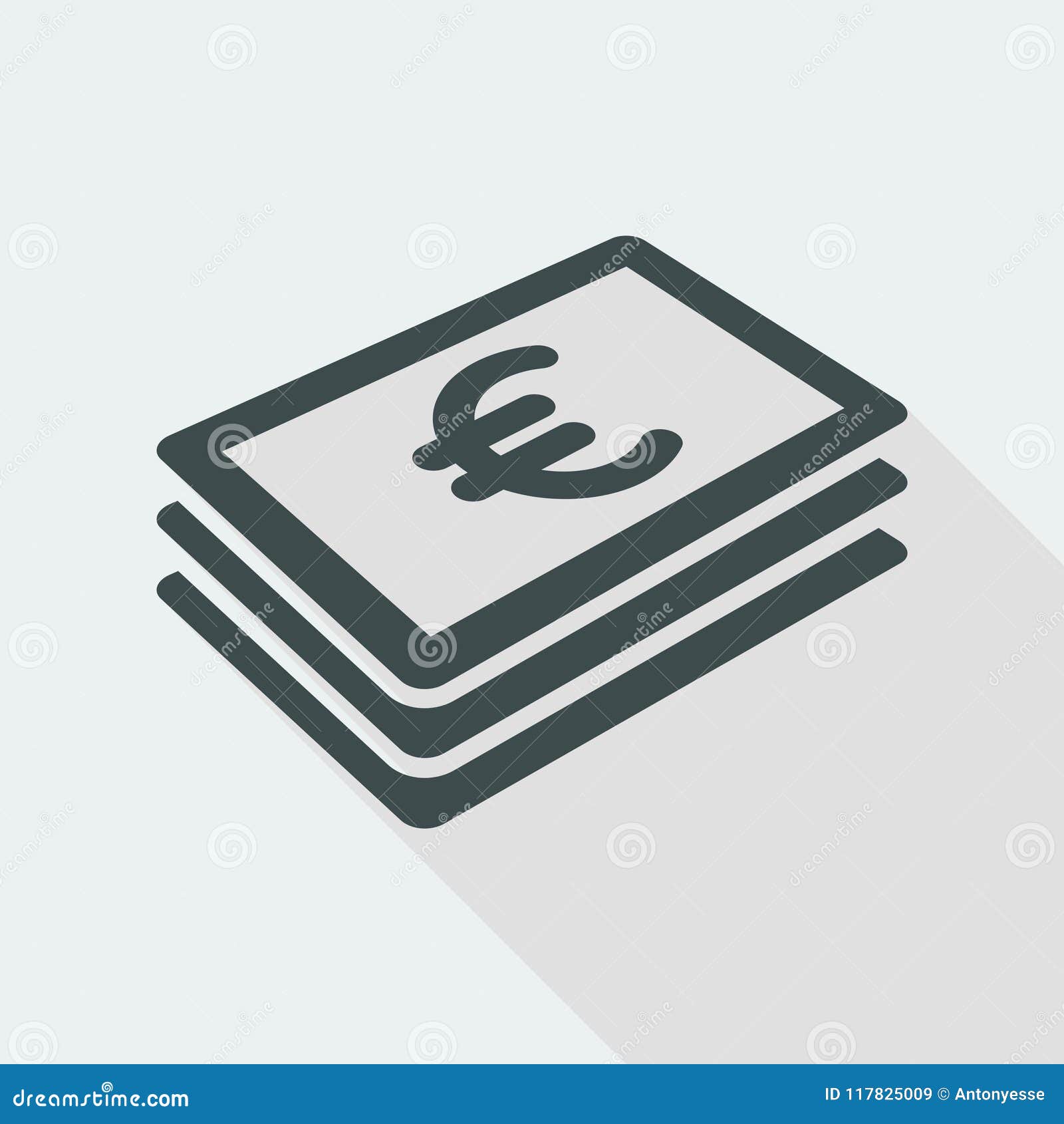 Euro banknote flat icon stock vector. Illustration of paying - 117825009