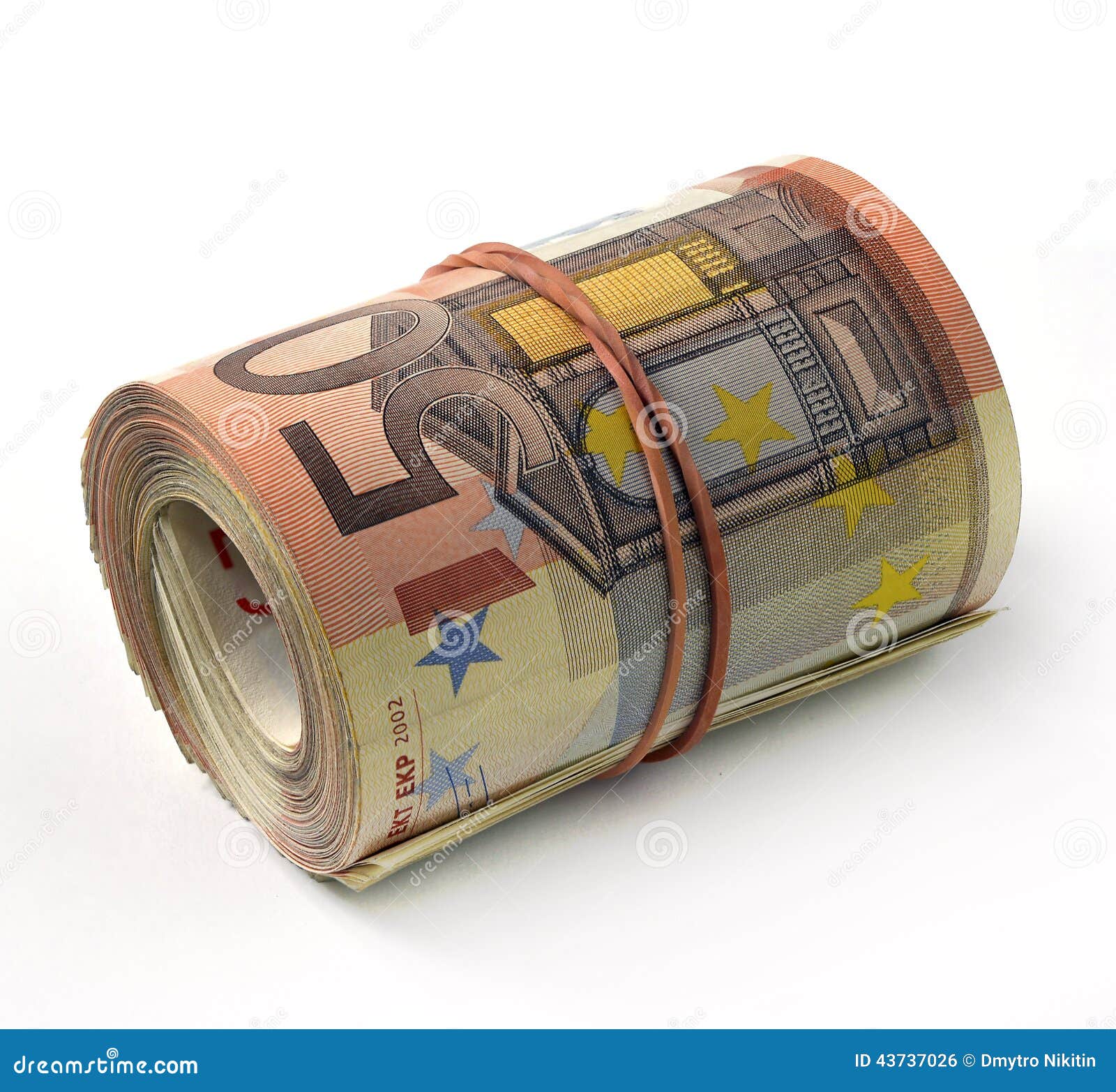 Euro Banknote Folded in a Roll Stock Photo - Image of investment ...