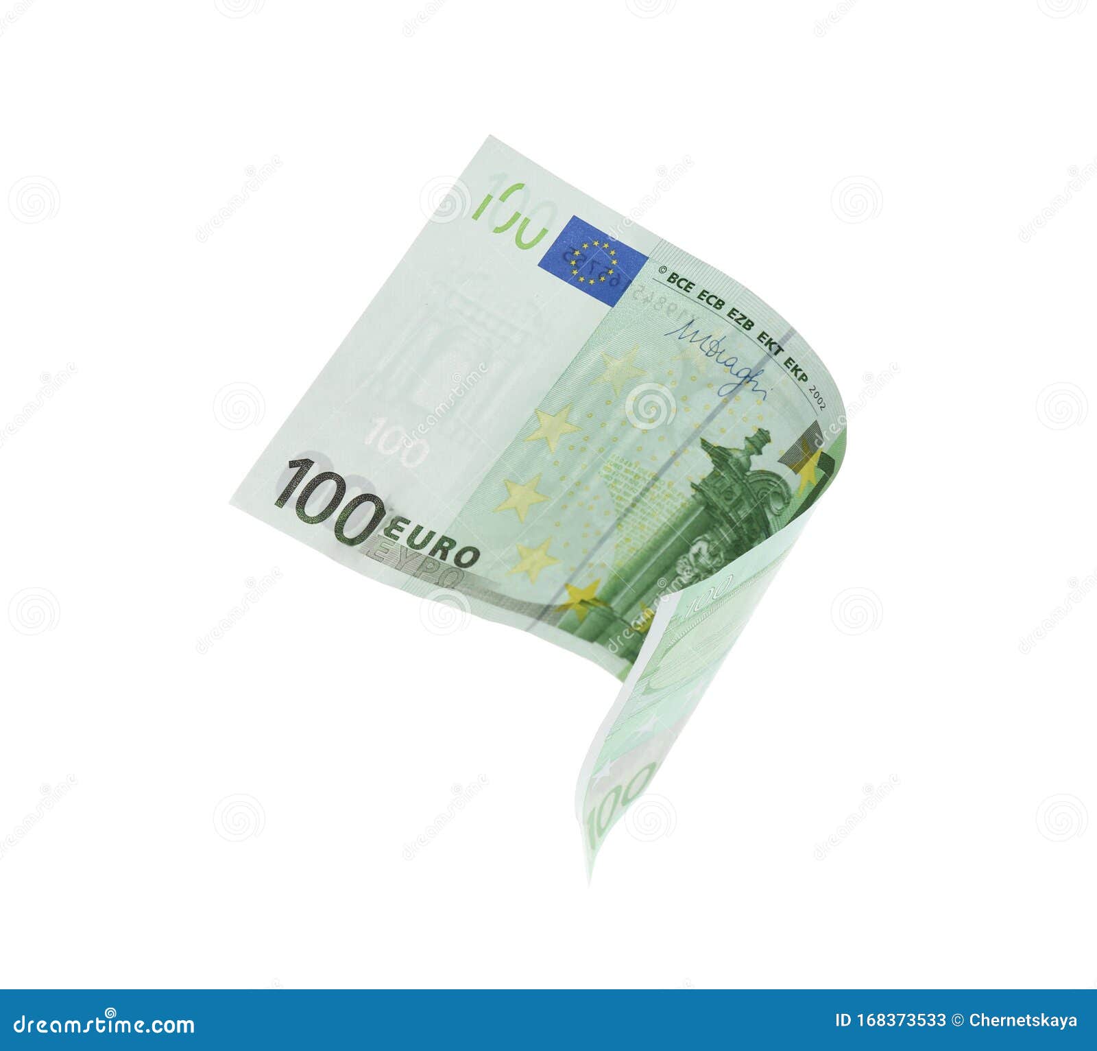 Euro Banknote Isolated. Flying Money Stock Image - Image of commerce ...