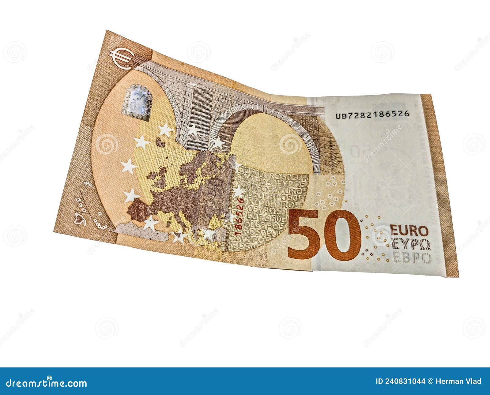 50 Euro Banknote Isolated on White Stock Photo - Image of financial ...
