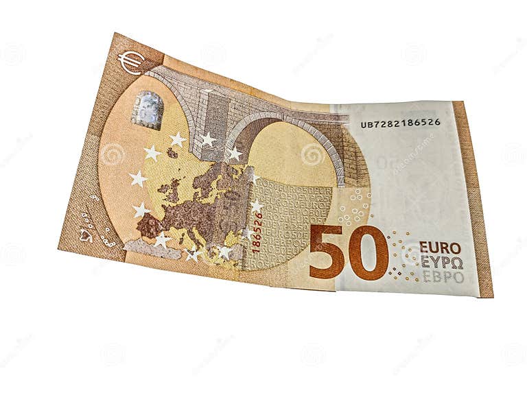 50 Euro Banknote Isolated on White Stock Photo - Image of financial ...