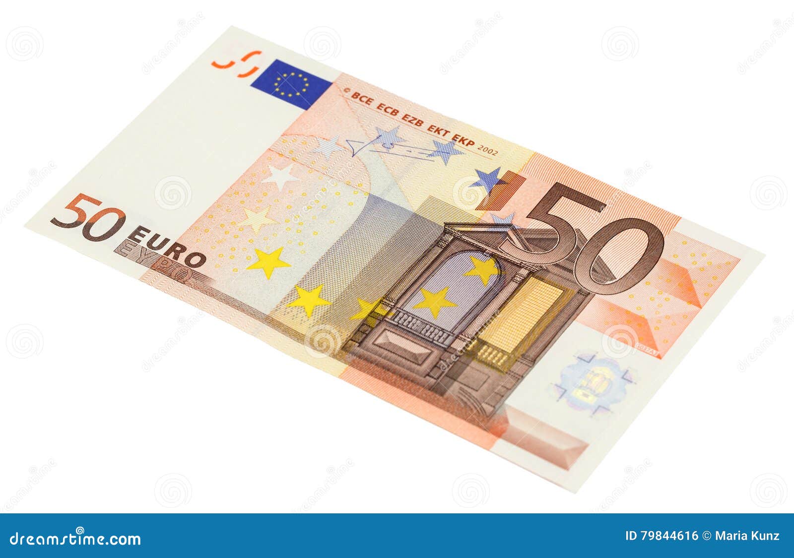 50 Euro Banknote Isolated on White Stock Photo - Image of bank ...