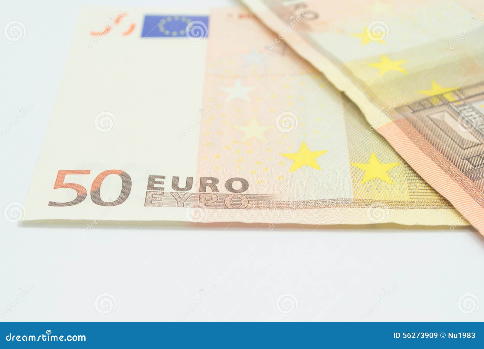 Euro Banknote on the White Background Stock Image - Image of exchange ...