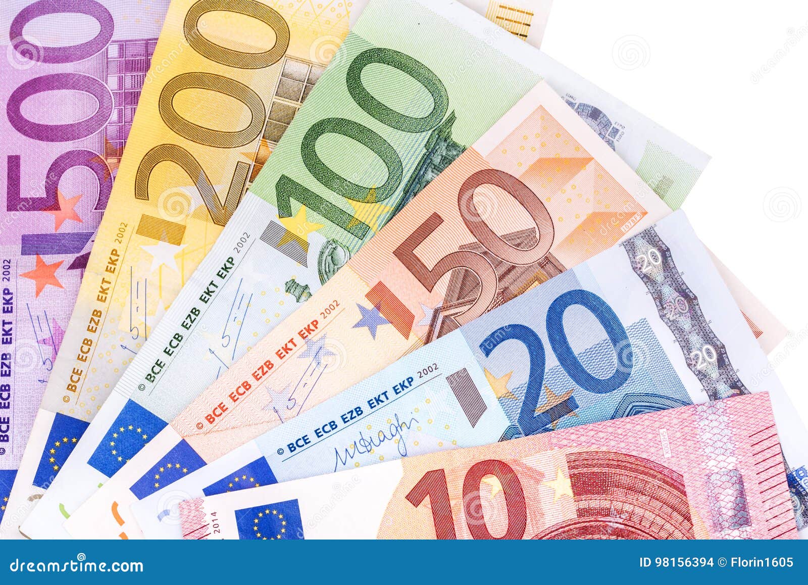 Euro banknotes stock photo. Image of euro, bill, commercial - 98156394