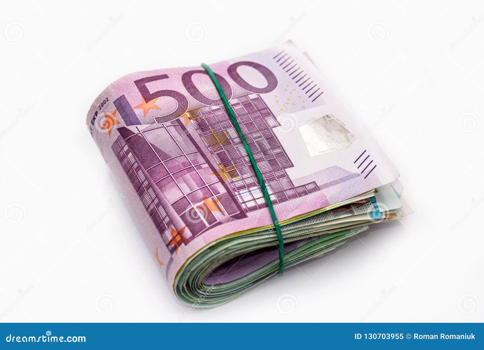 Euro Banknotes in Bundle Isolated Stock Image - Image of capital ...
