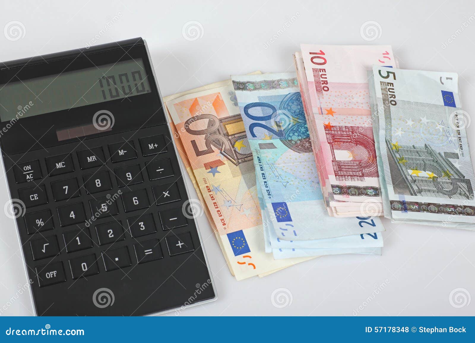Euro Banknotes, Calculator, 1000 Euro Stock Photo - Image of companies ...