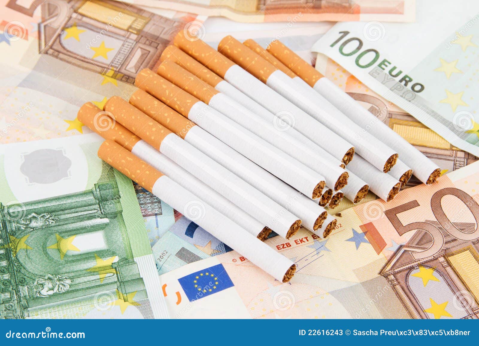 Euro Banknotes with Cigarettes Stock Image - Image of wealth, numbers ...