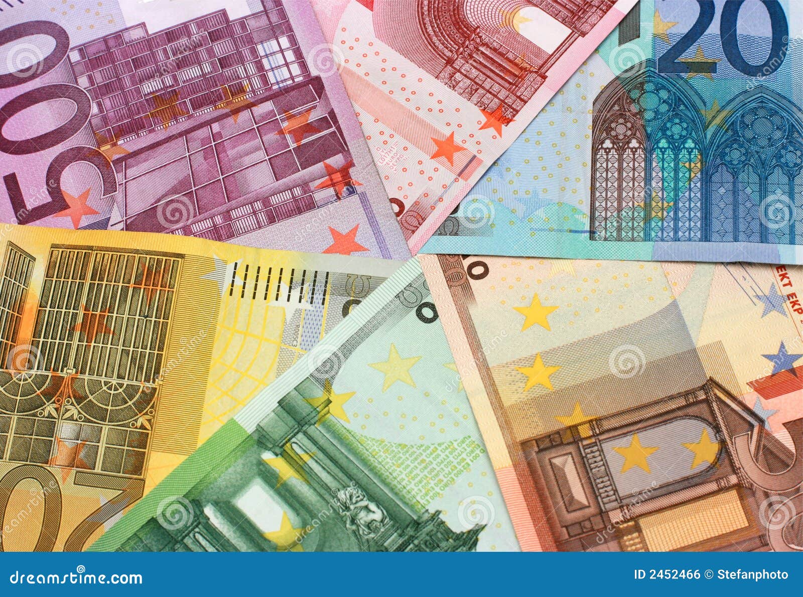 Euro banknotes, close-up stock photo. Image of value, european - 2452466