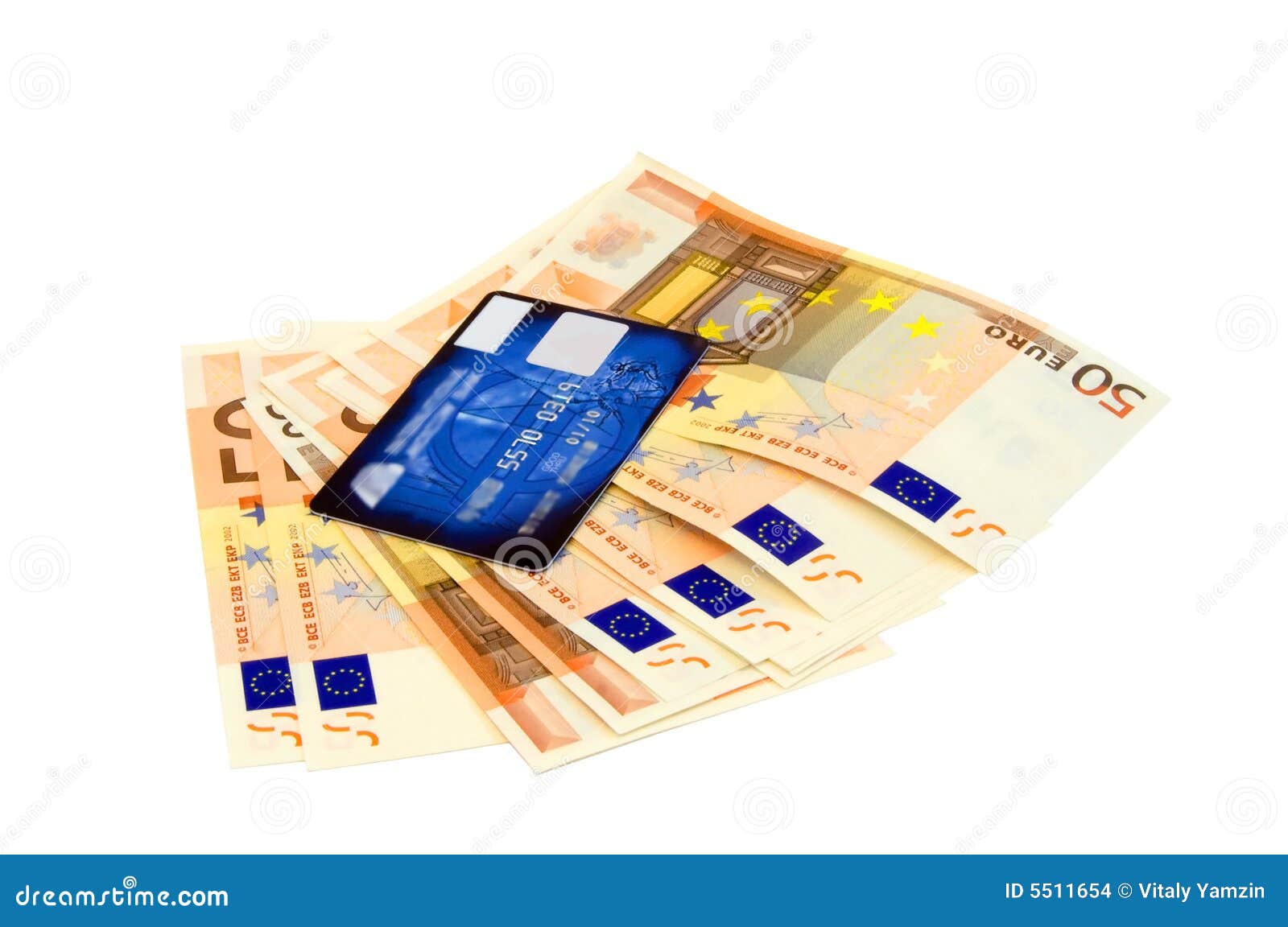 Euro Banknotes and Credit Card Stock Photo - Image of european, buying ...