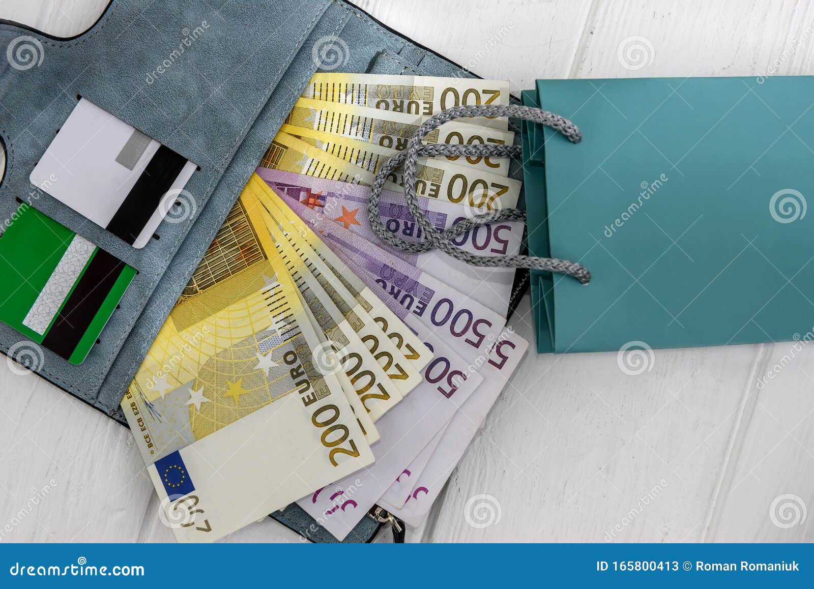 Euro Banknotes with Credit Card in Wallet Stock Image - Image of ...