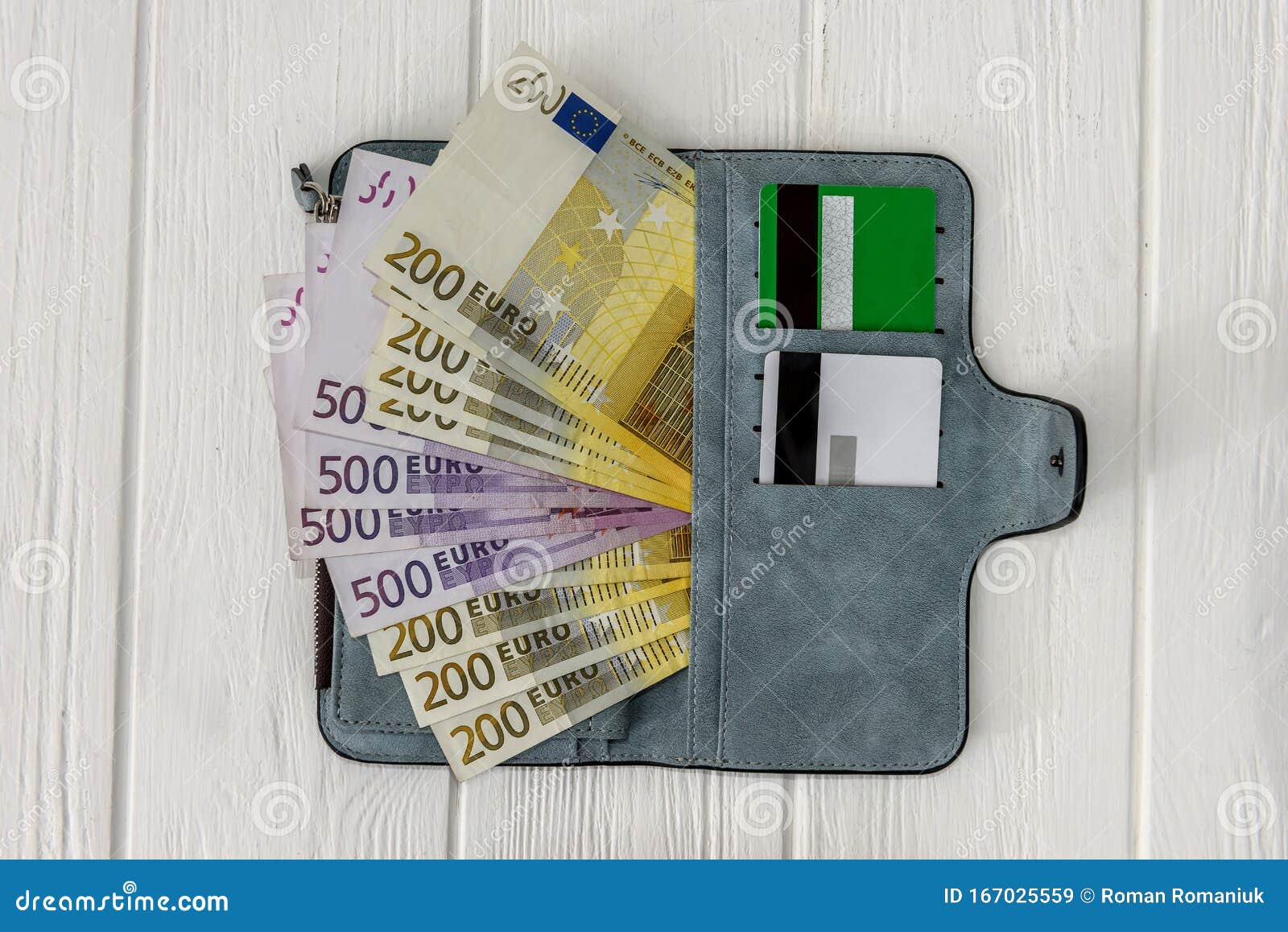 Euro Banknotes with Credit Card in Wallet Stock Image - Image of ...