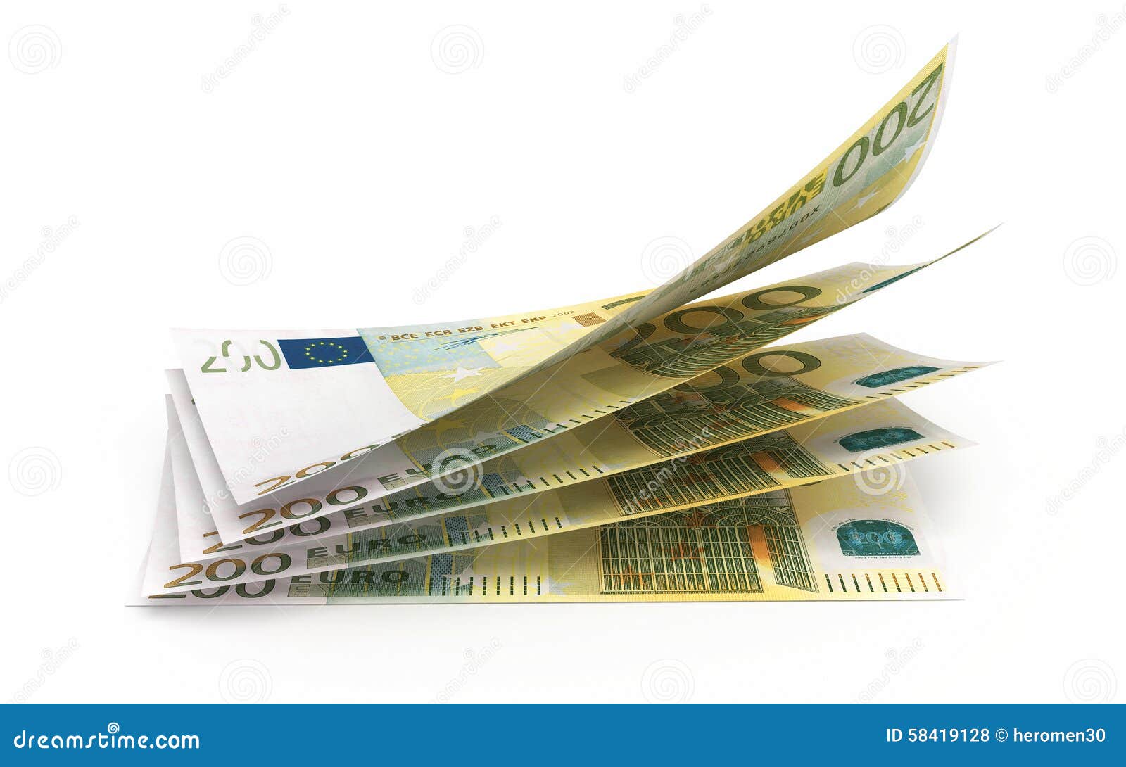 200 euro banknotes stock illustration. Illustration of euro - 58419128