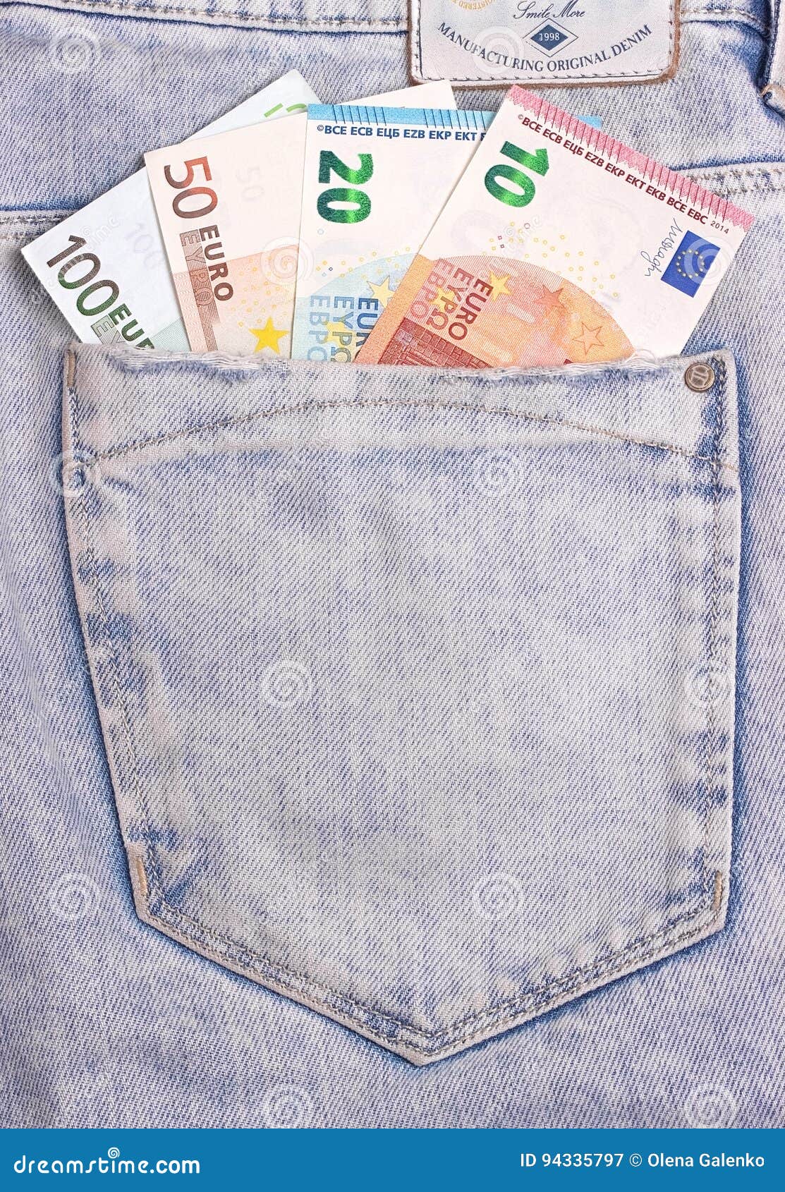 Euro Banknotes in Dark Grey Jeans Pocket. Stock Image - Image of denim ...