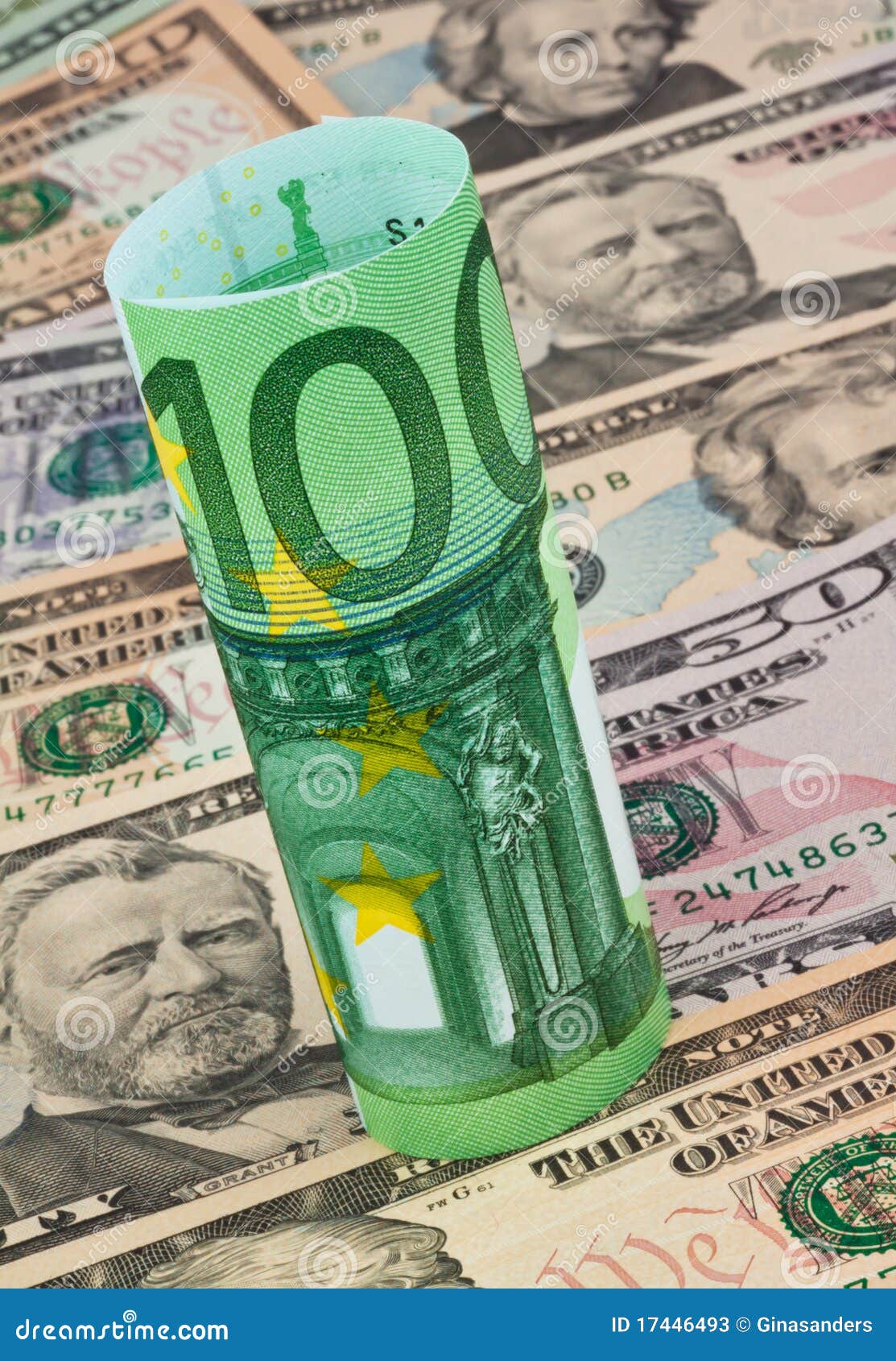 Euro banknotes and dollar stock image. Image of euro - 17446493