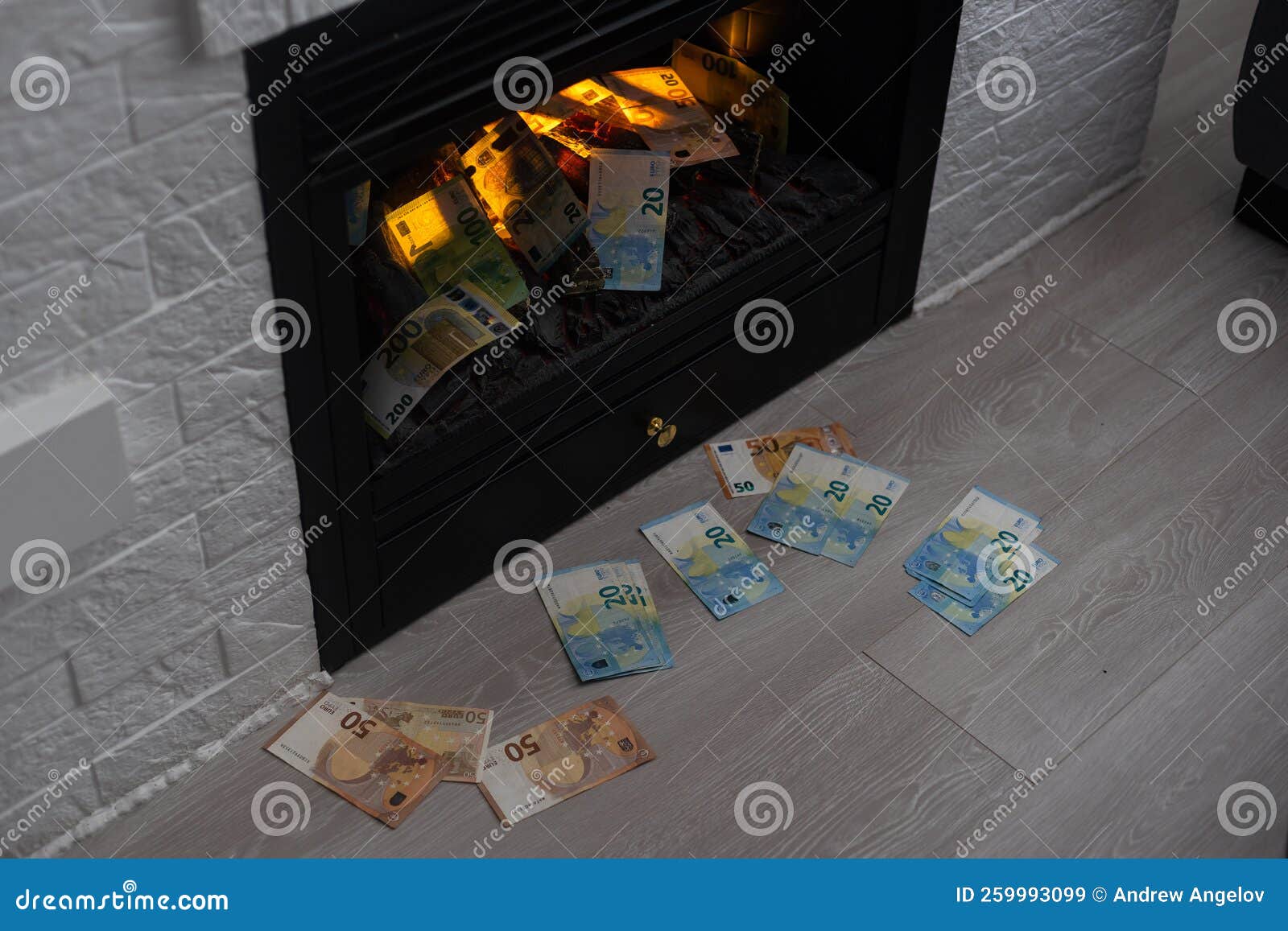 Euro Banknotes Fire in Fireplace Stock Image - Image of money, euros ...