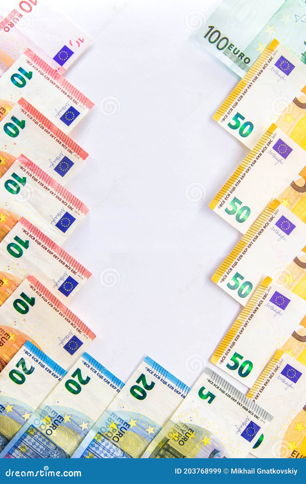 Euro Banknotes Frame. Money Mockup Stock Image - Image of coins, euro ...