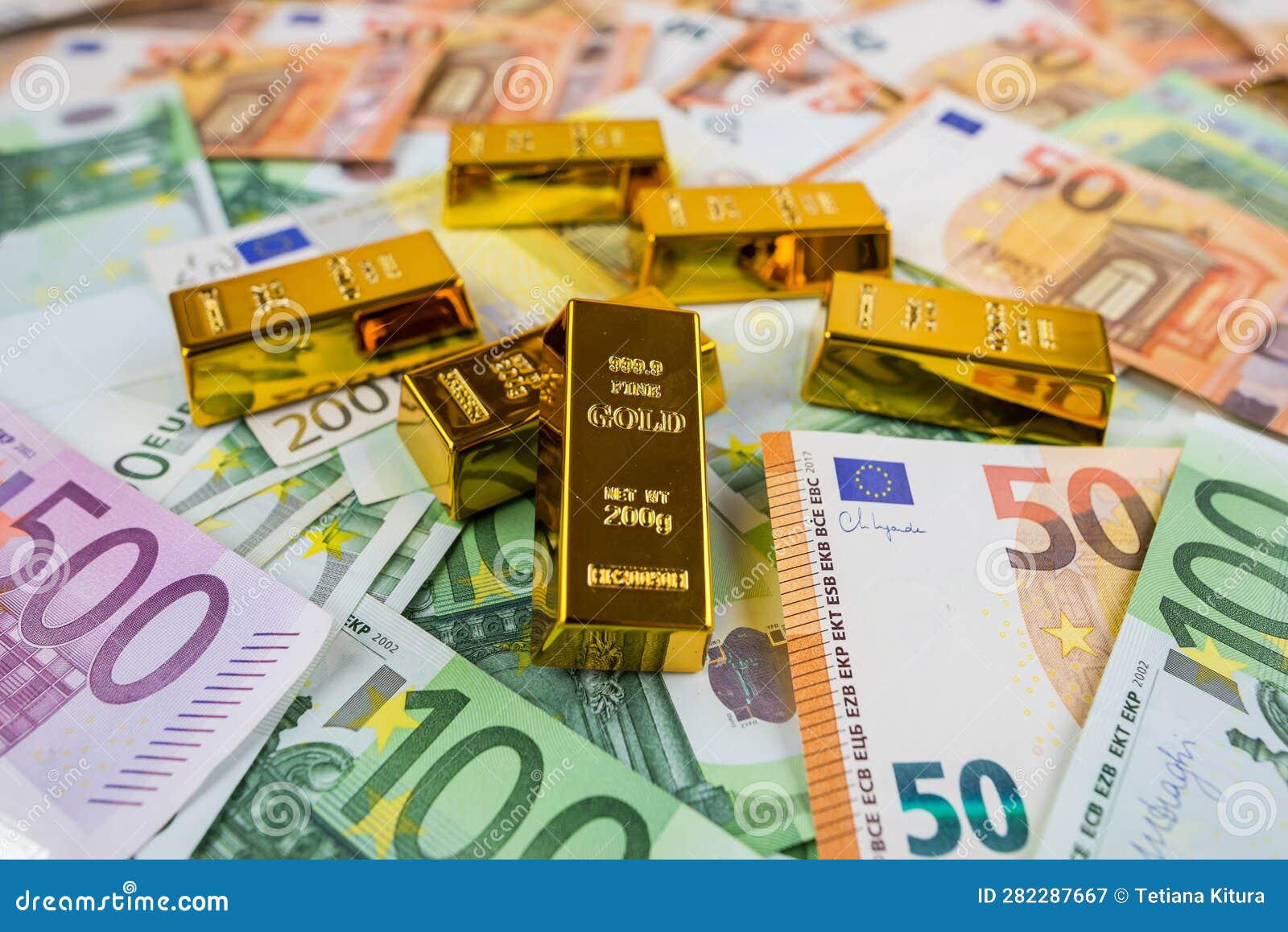 Euro Banknotes and Gold Bars Stock Image - Image of stack, precious ...