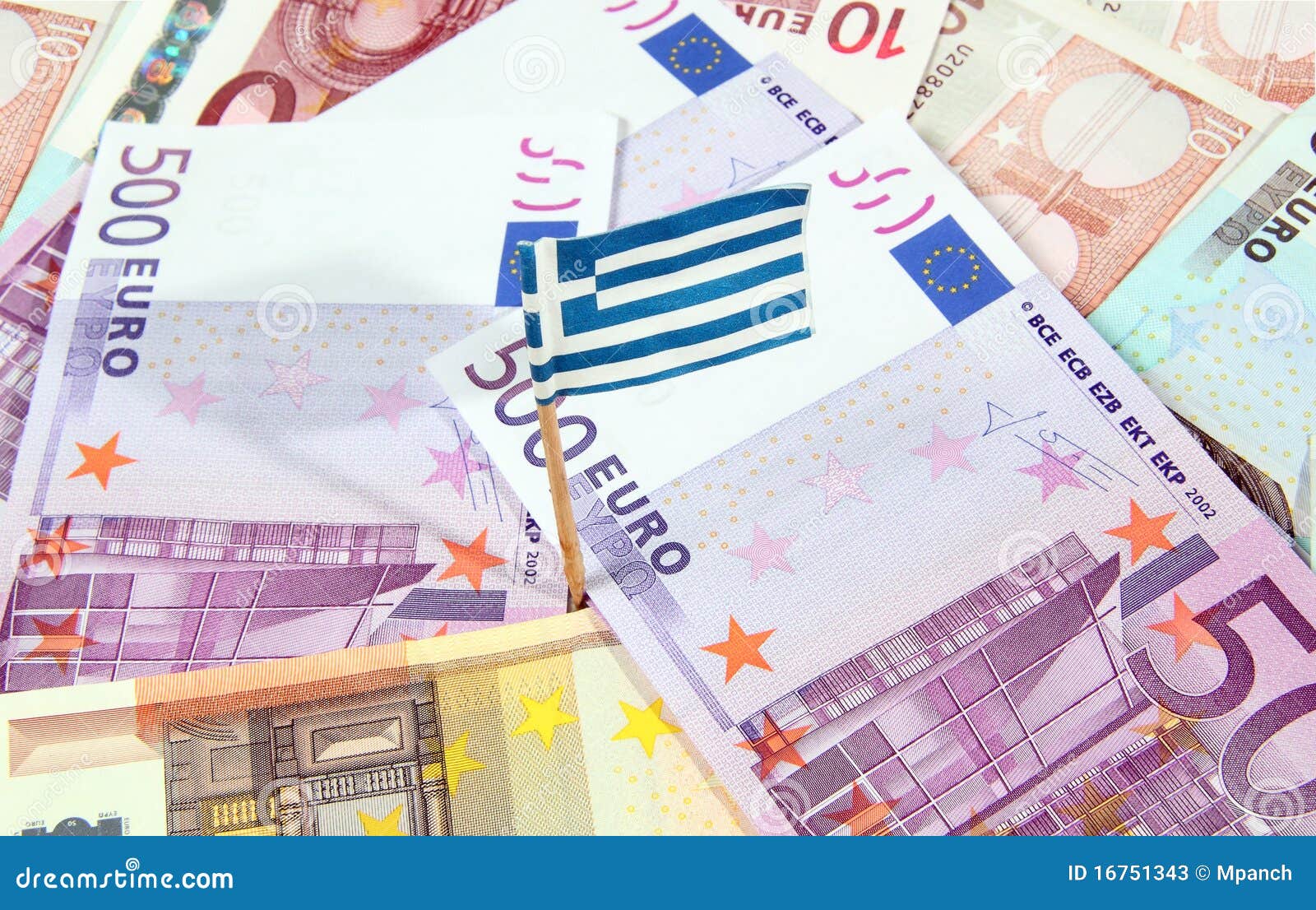 Euro Banknotes and Greek Flag Stock Image - Image of cash, disaster ...