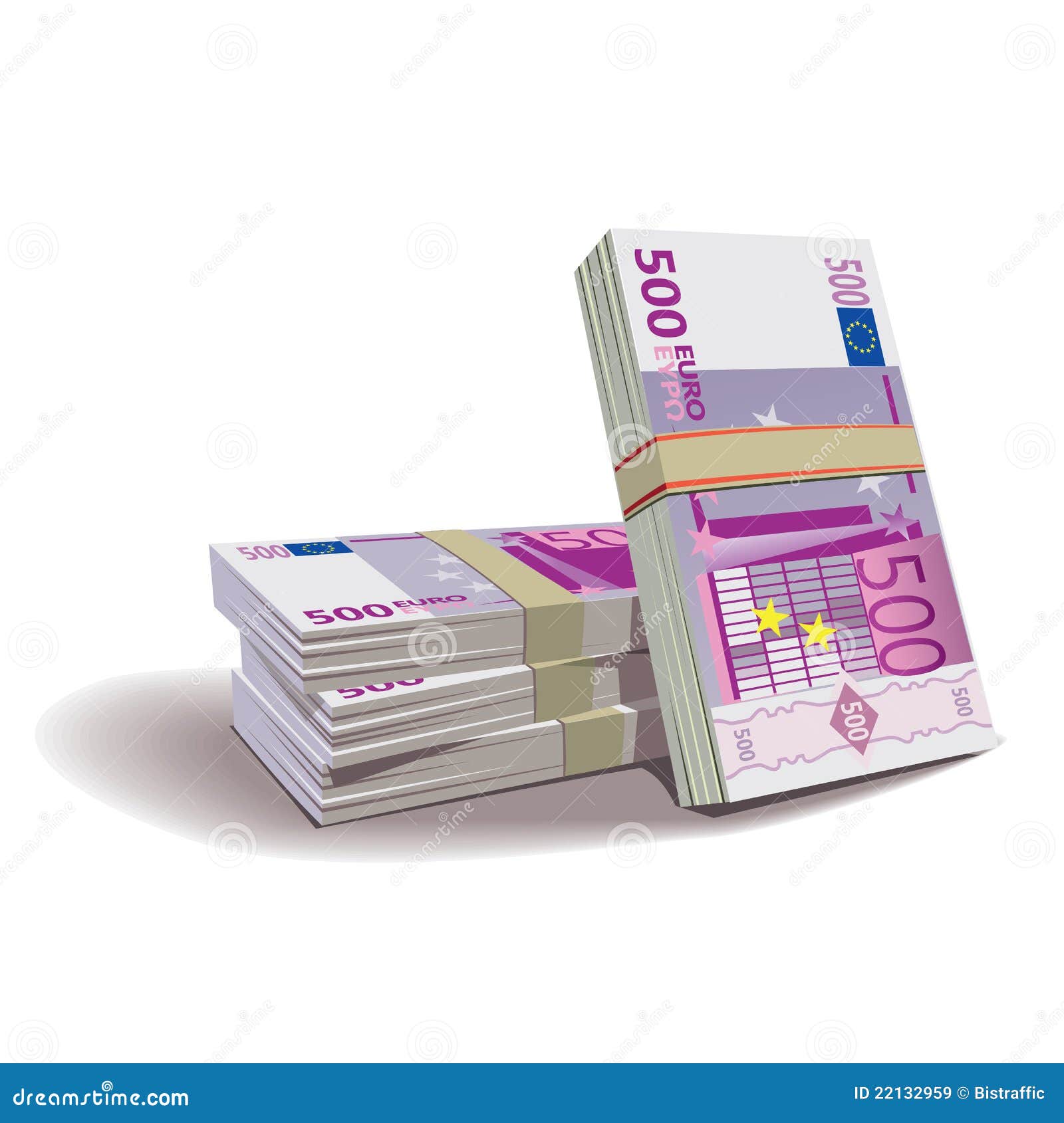Euro Banknotes Of 50 Stack With Red Ribbon Royalty-Free Stock Image ...