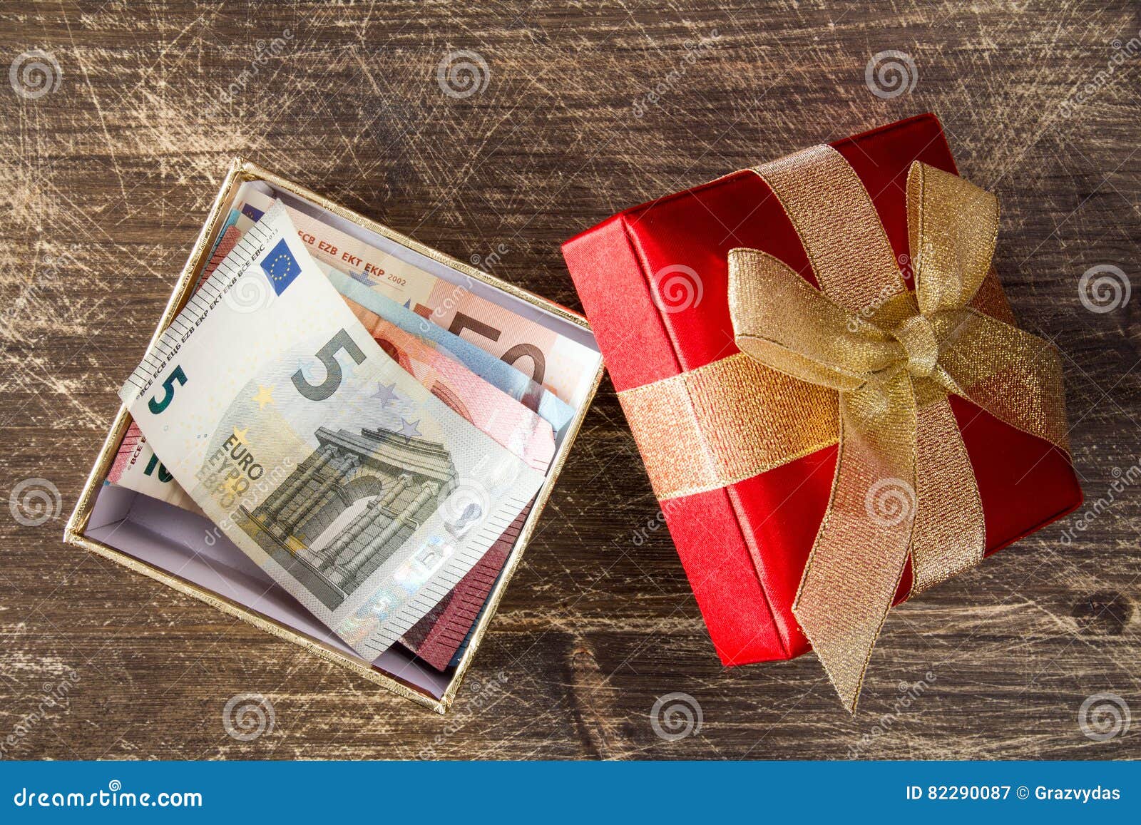 Euro Banknotes Inside the Gift Box Stock Image - Image of debt ...