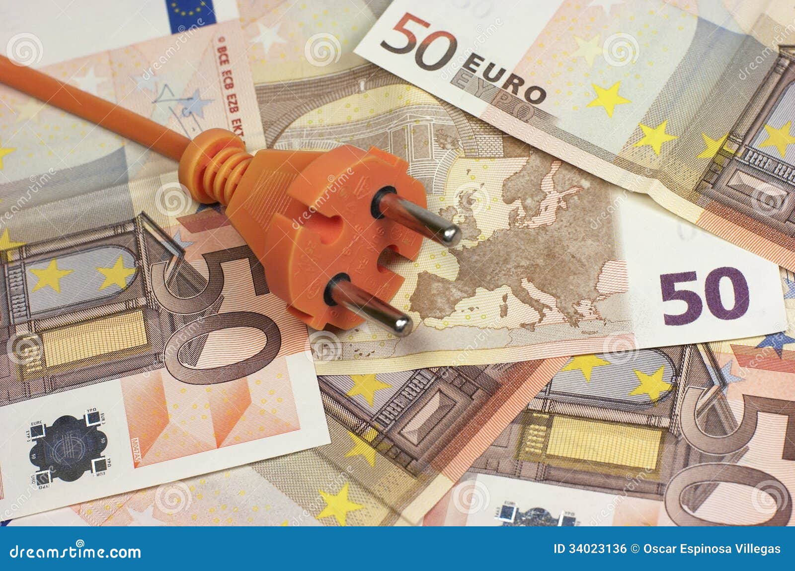 Euro banknotes and plug stock photo. Image of banknote - 34023136