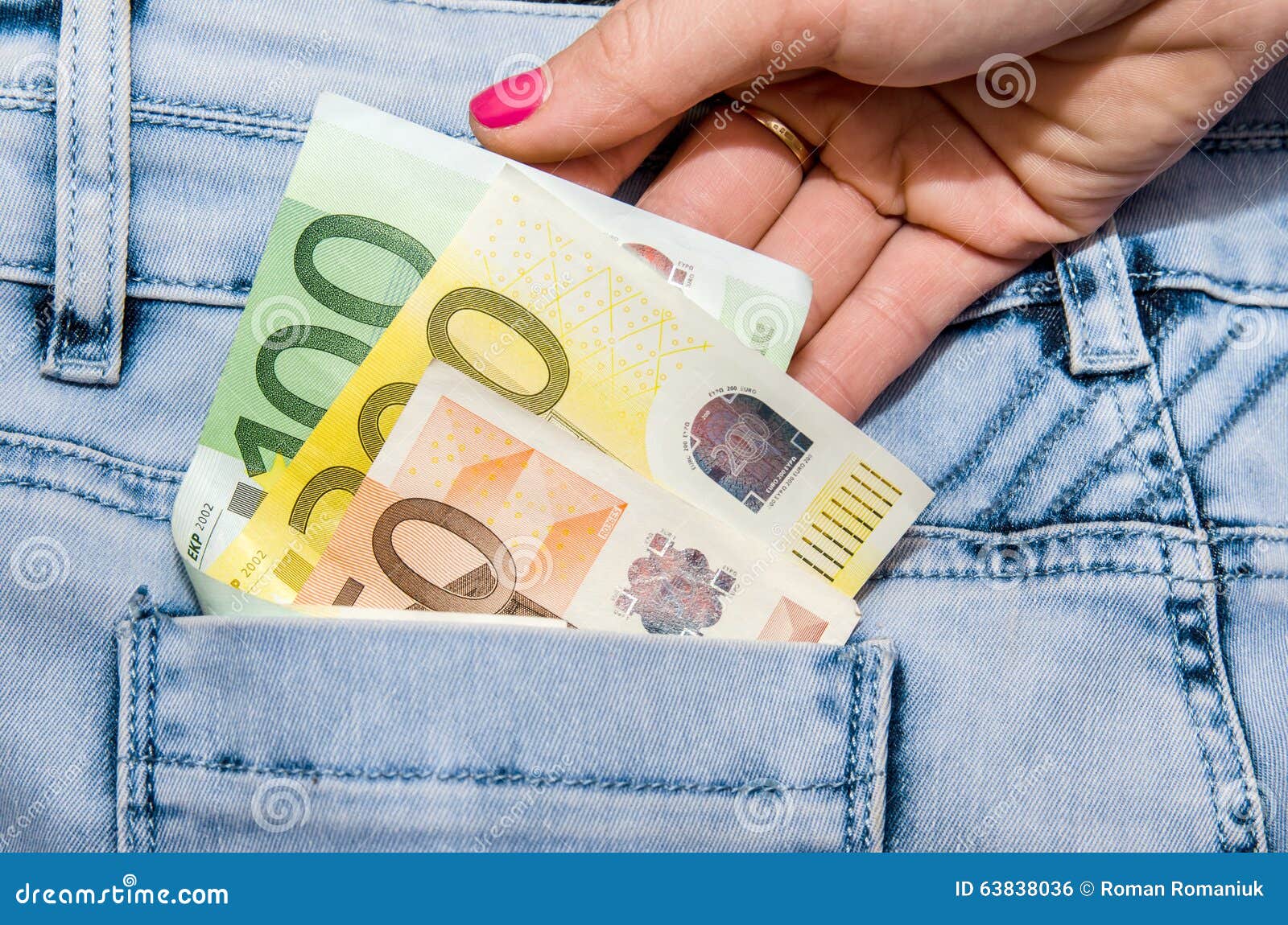 Euro Banknotes in the Pocket Stock Photo - Image of money, business ...
